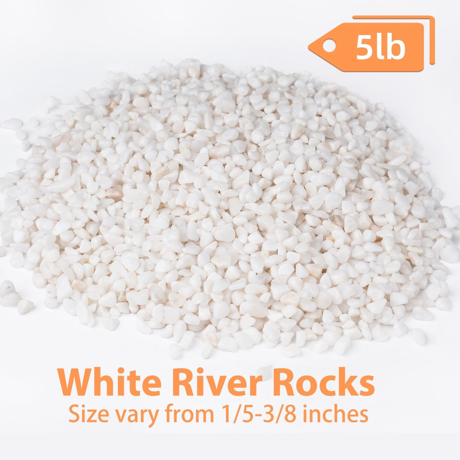 Justincity 5 lbs White Aquarium Gravel Decorative Pebbles for Plants ...