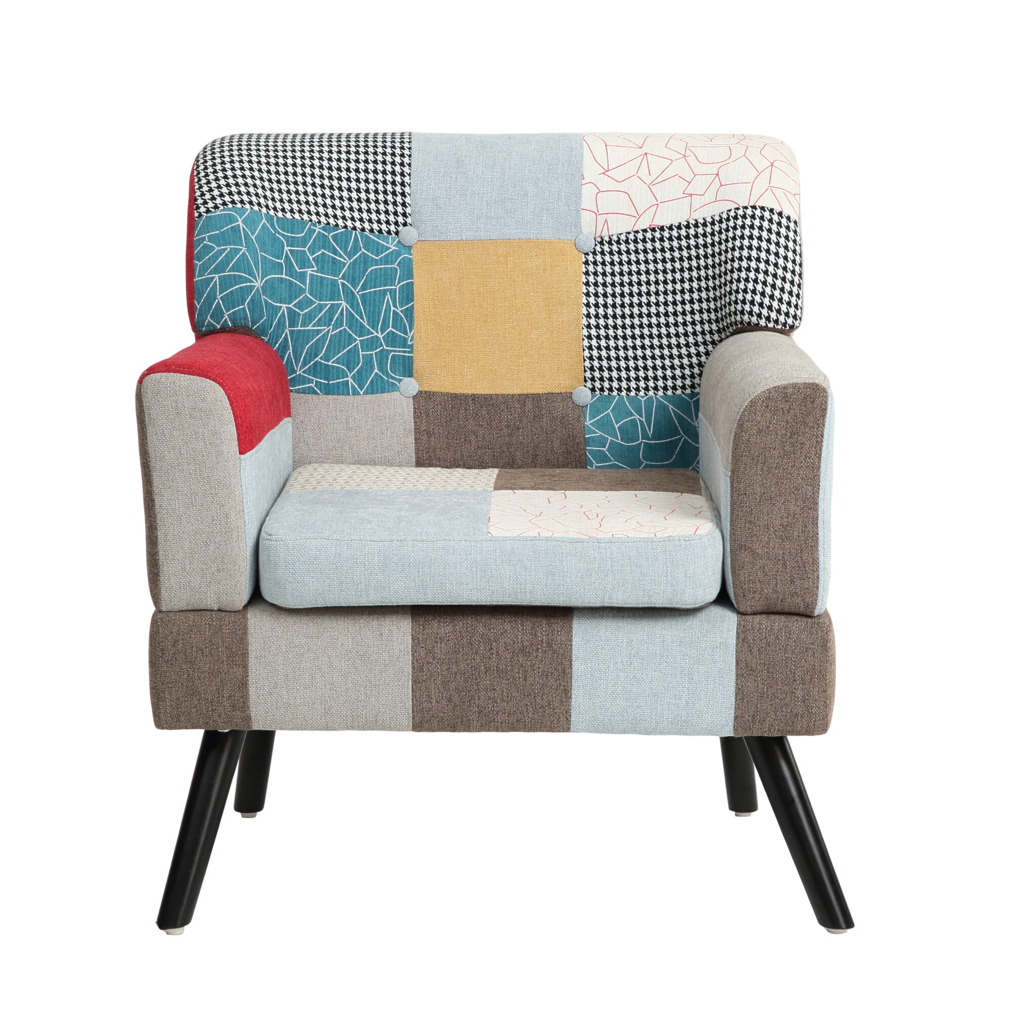 LOVMOR Accent Chair Mid Century Modern Fabric Club Chair for Bedroom ...
