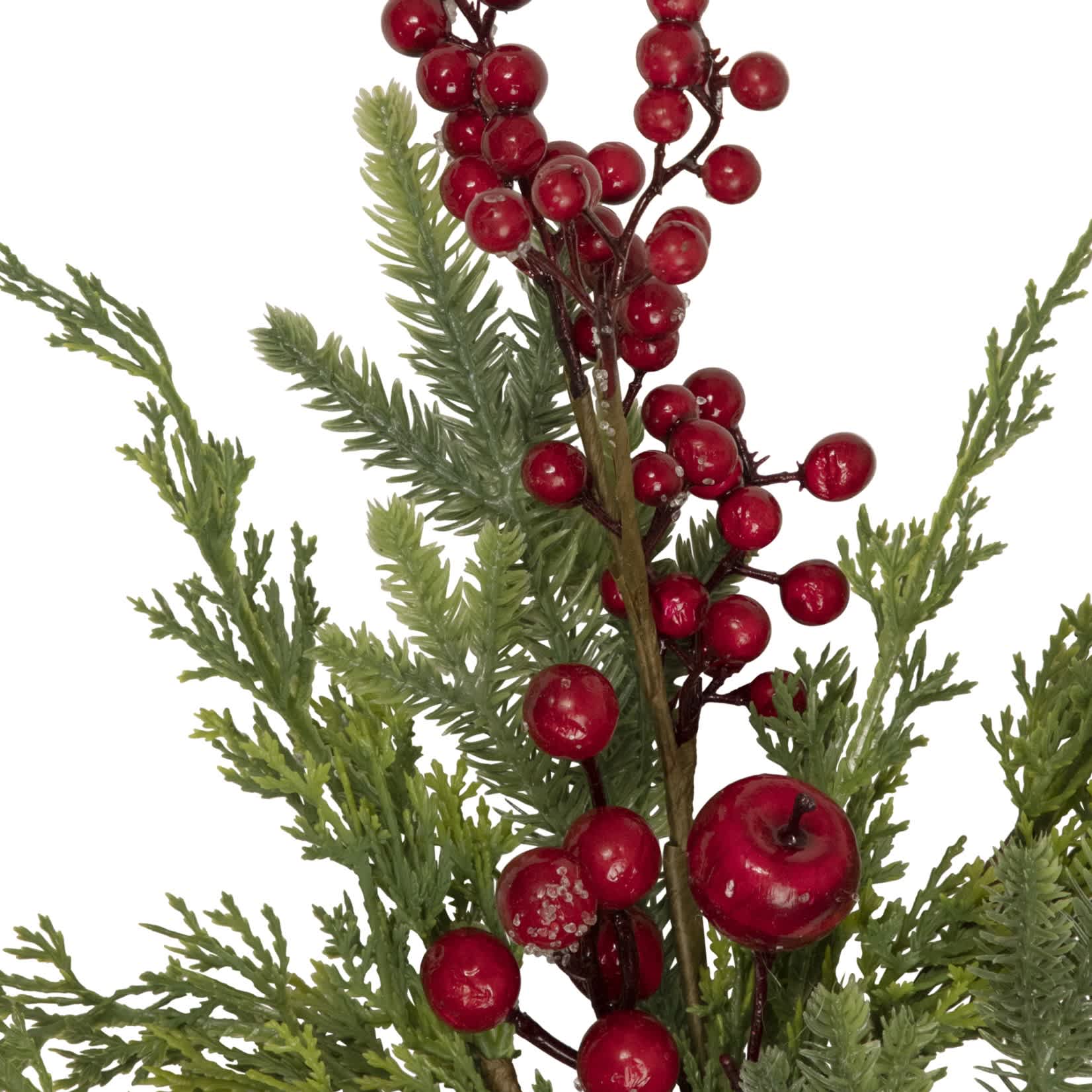 Northlight Iced Red Berries and Mini Apples Frosted Artificial ...