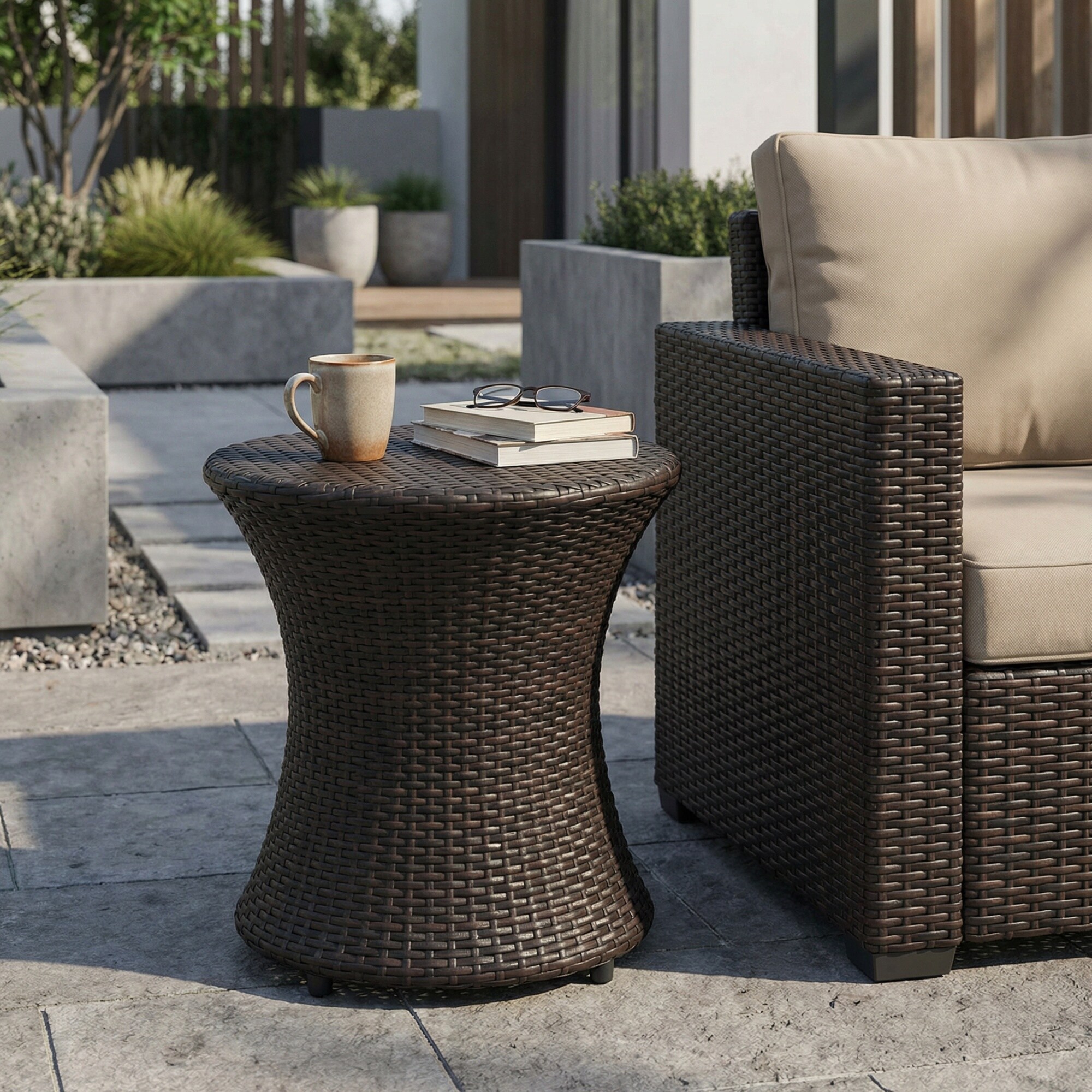 HyperDrop Cart 19 Inch Hourglass Shape End Table/ Sturdy Side Accent ...