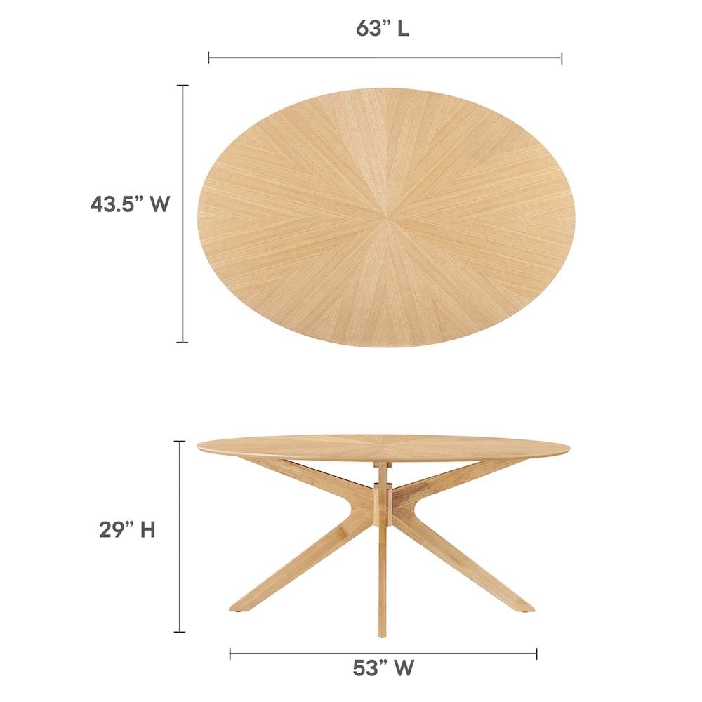 Modway Crossroads 63 Oval Wood Dining Table in the Dining Tables ...