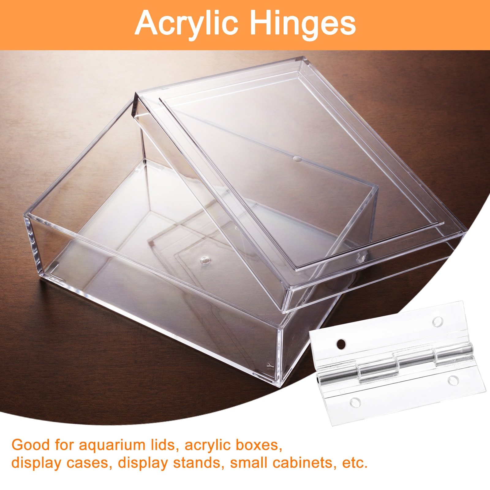 Unique Bargains 10Pcs Acrylic Hinges 1.8 x 1.38 Inch Hardware Folding ...