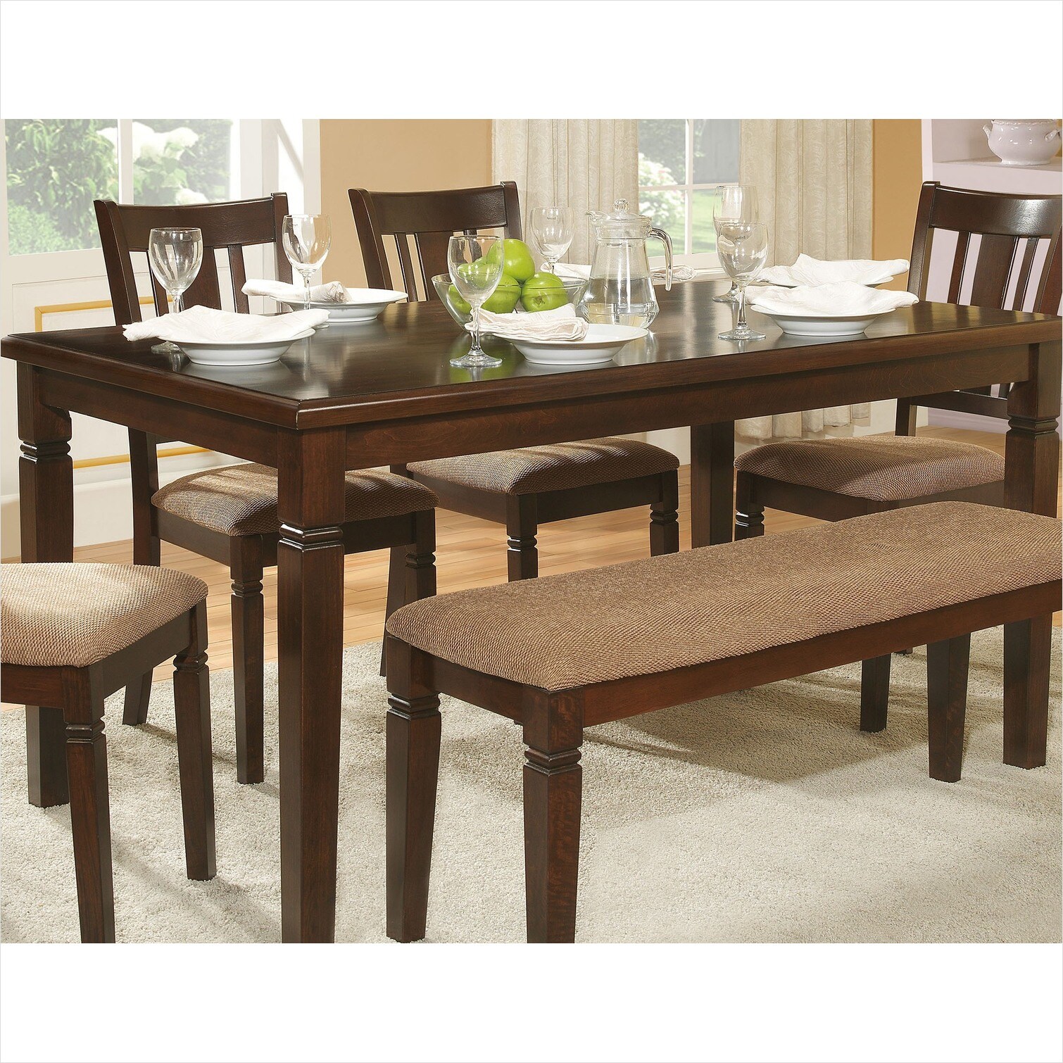 Naturefalls 6-Person Dining Table with Oak Veneer Tabletop Transitional ...