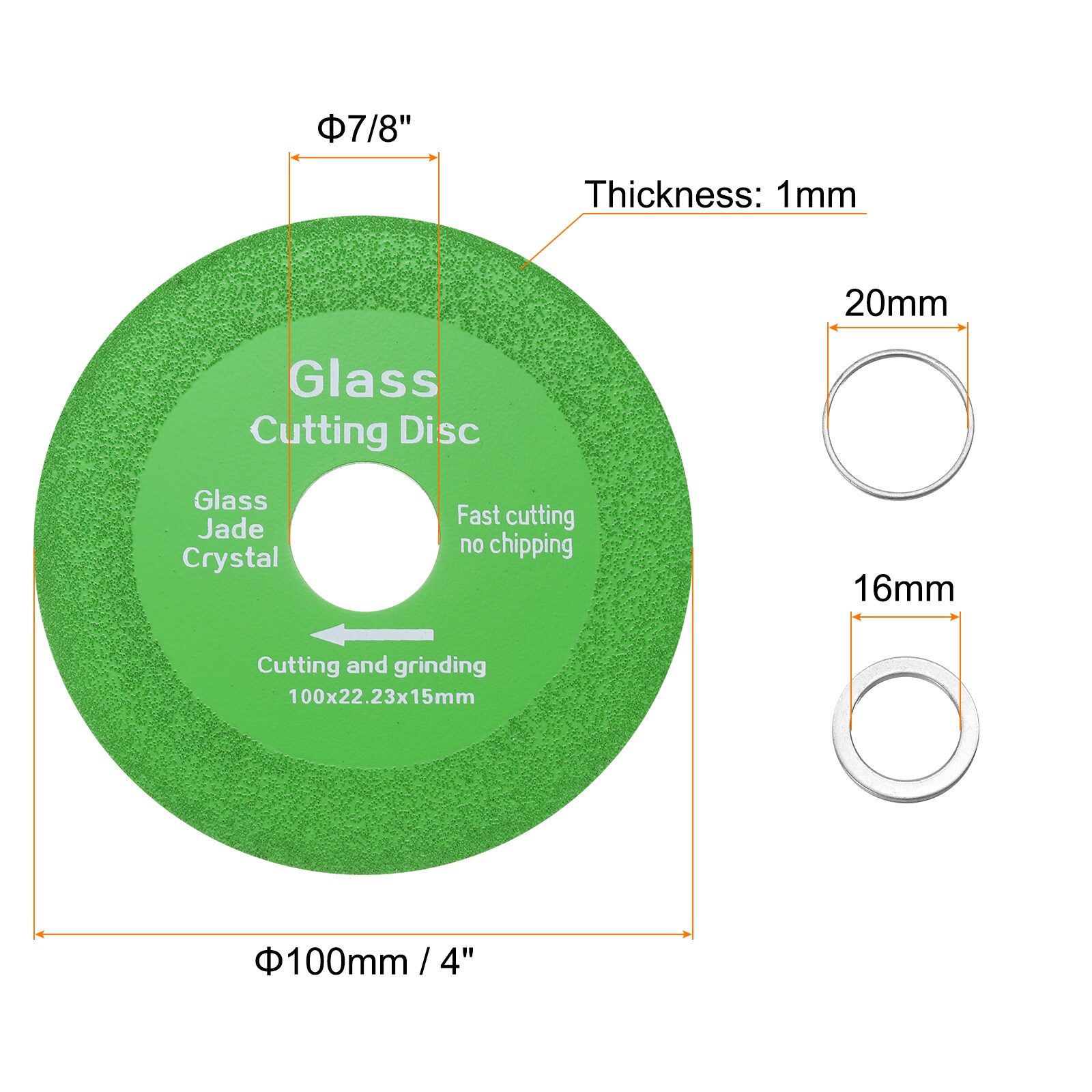 Unique Bargains 5pcs Glass Cutting Disc for Angle Grinder 4 Inch ...