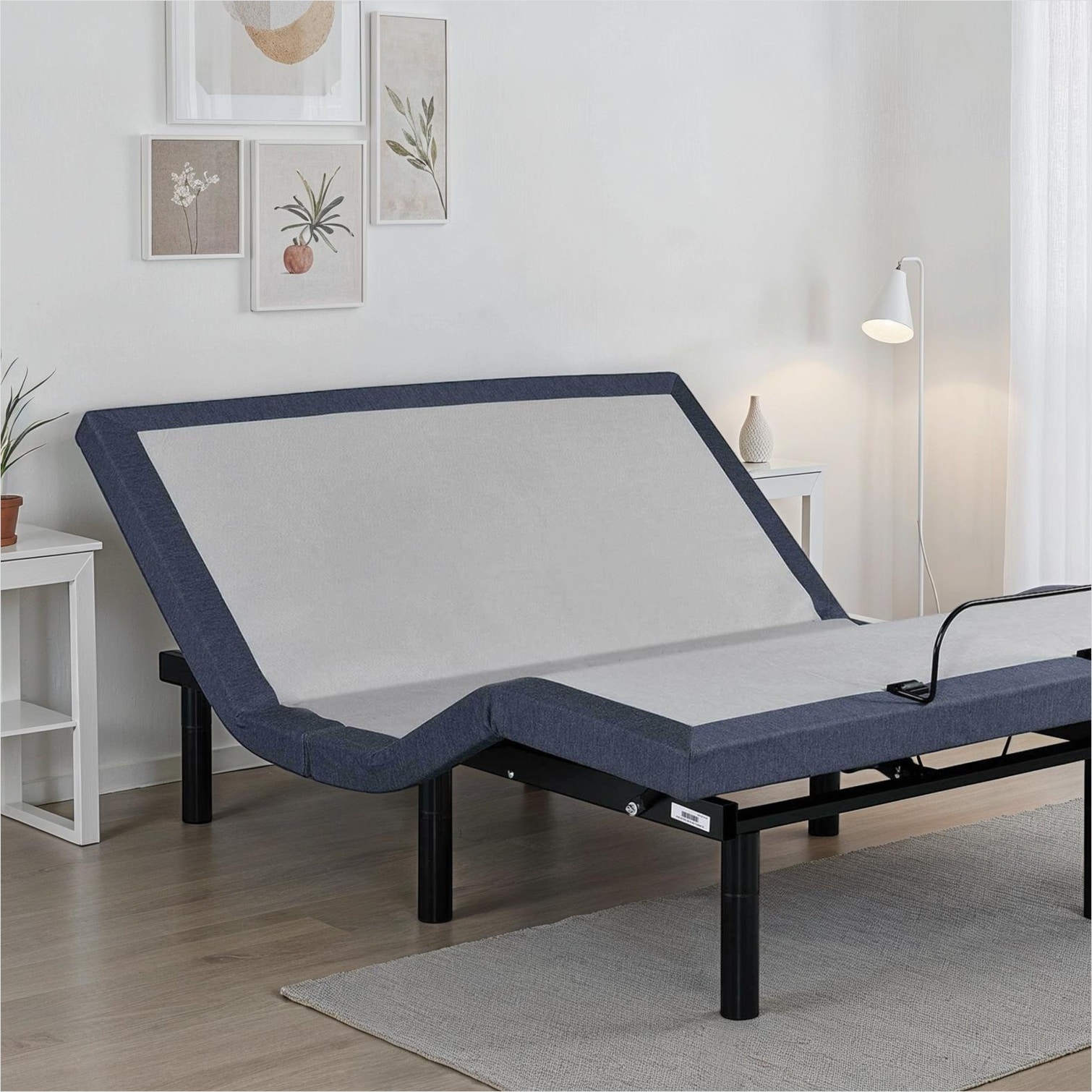 SunJet Twin Power Adjustable Bed Base in Neutral Gray Steel with Head ...