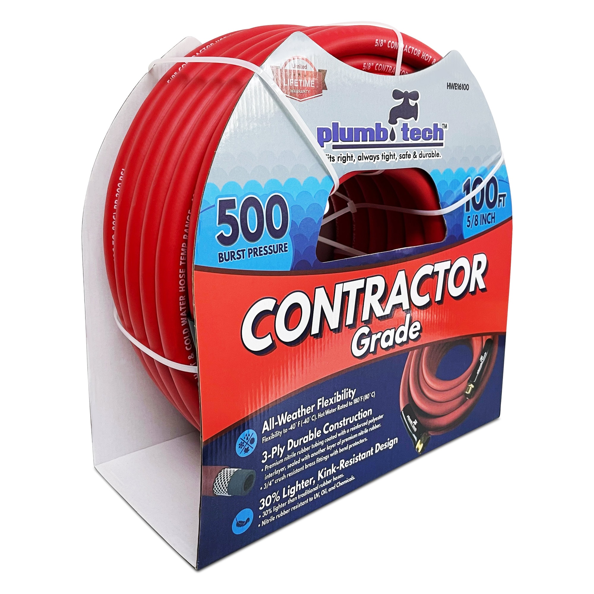 Plumb Tech Contractor Grade 5/8-in x 100-ft Contractor -Duty Kink Free ...