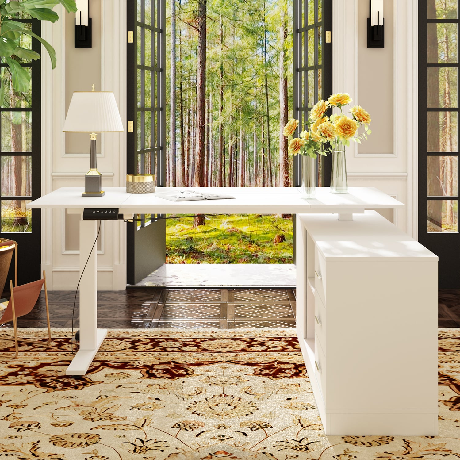 Contemporary white office desk store