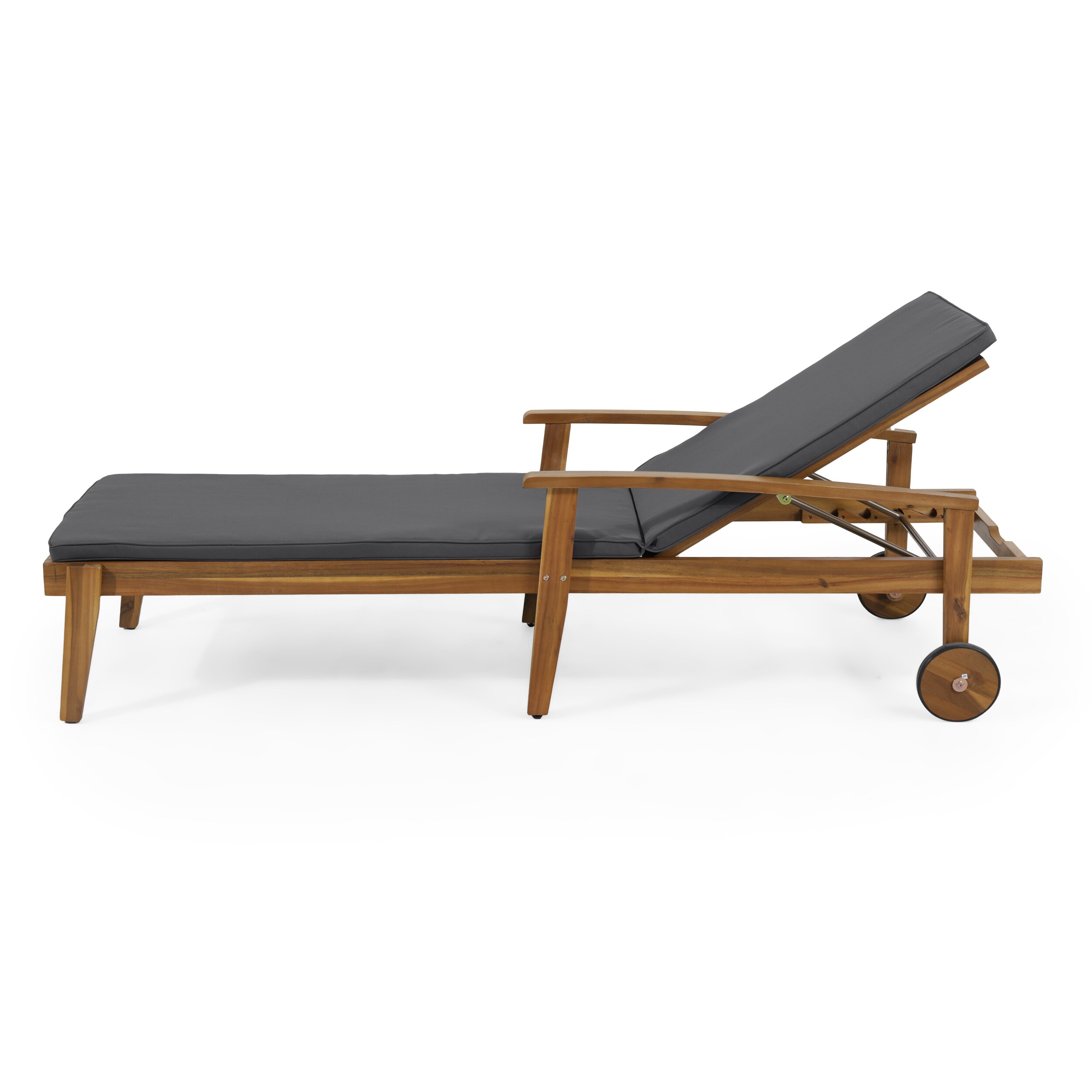Rbied patio chair brown Wood Frame Stationary Chaise Lounge Chair with ...