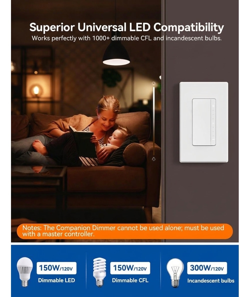 Oyezvary LEDPro Multi Location Dimmer EDM25BM Master Light Switch for ...
