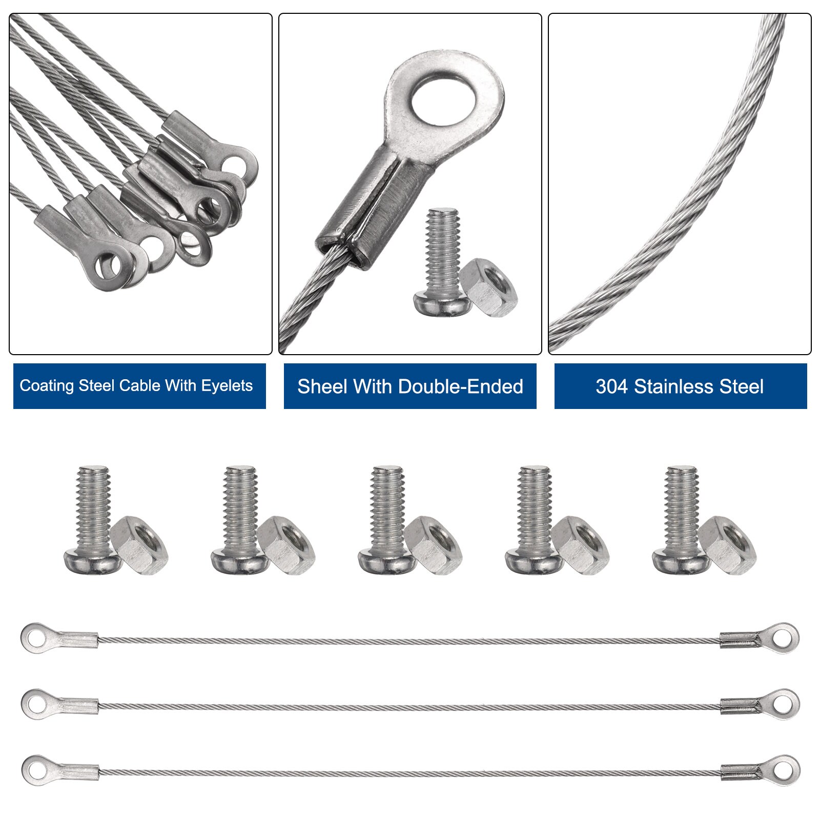Unique Bargains 10pcs 8-Inch Cabinet Door Restraint with Screws 304 ...