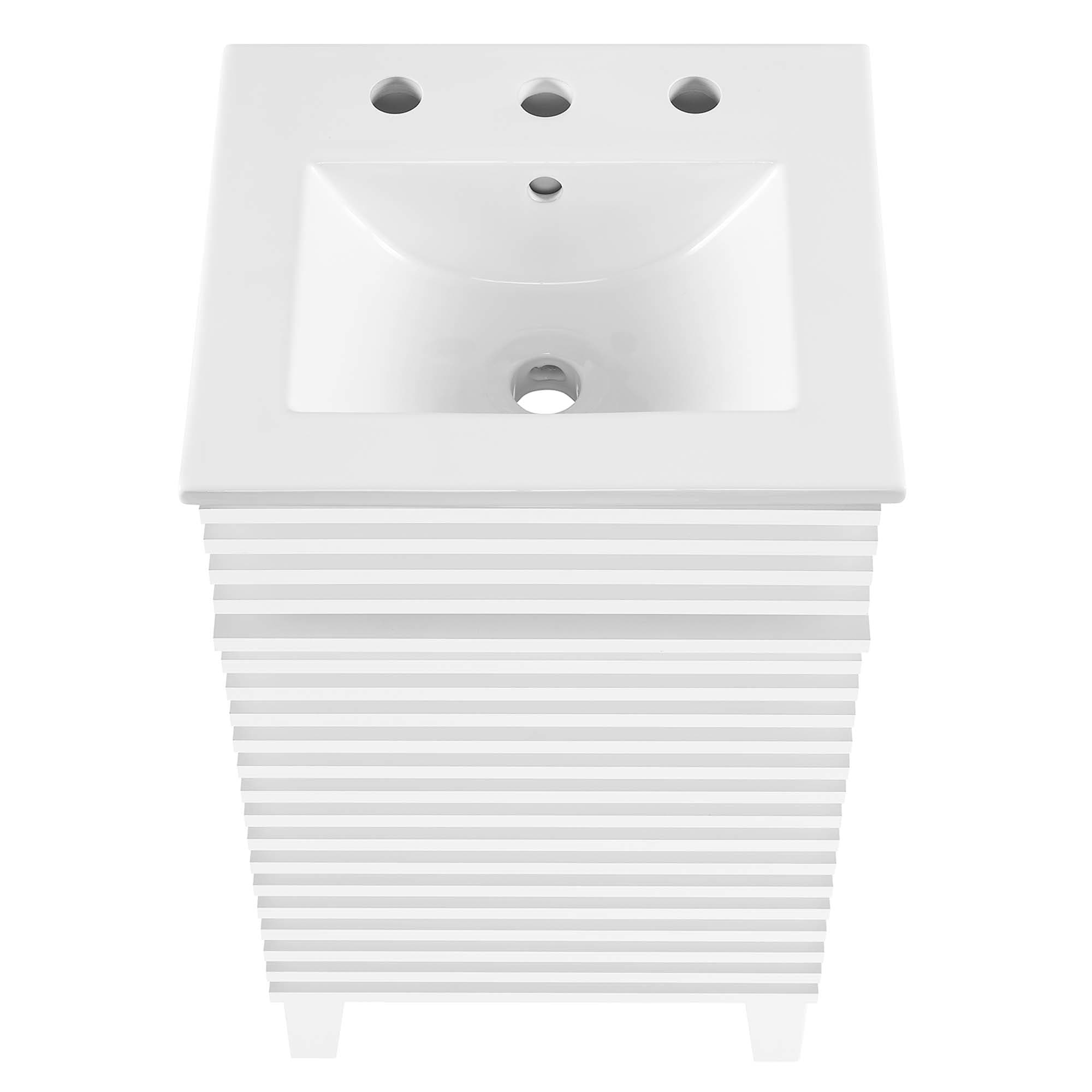 Modway Render 18-in Bathroom Vanity Cabinet in White White in the ...