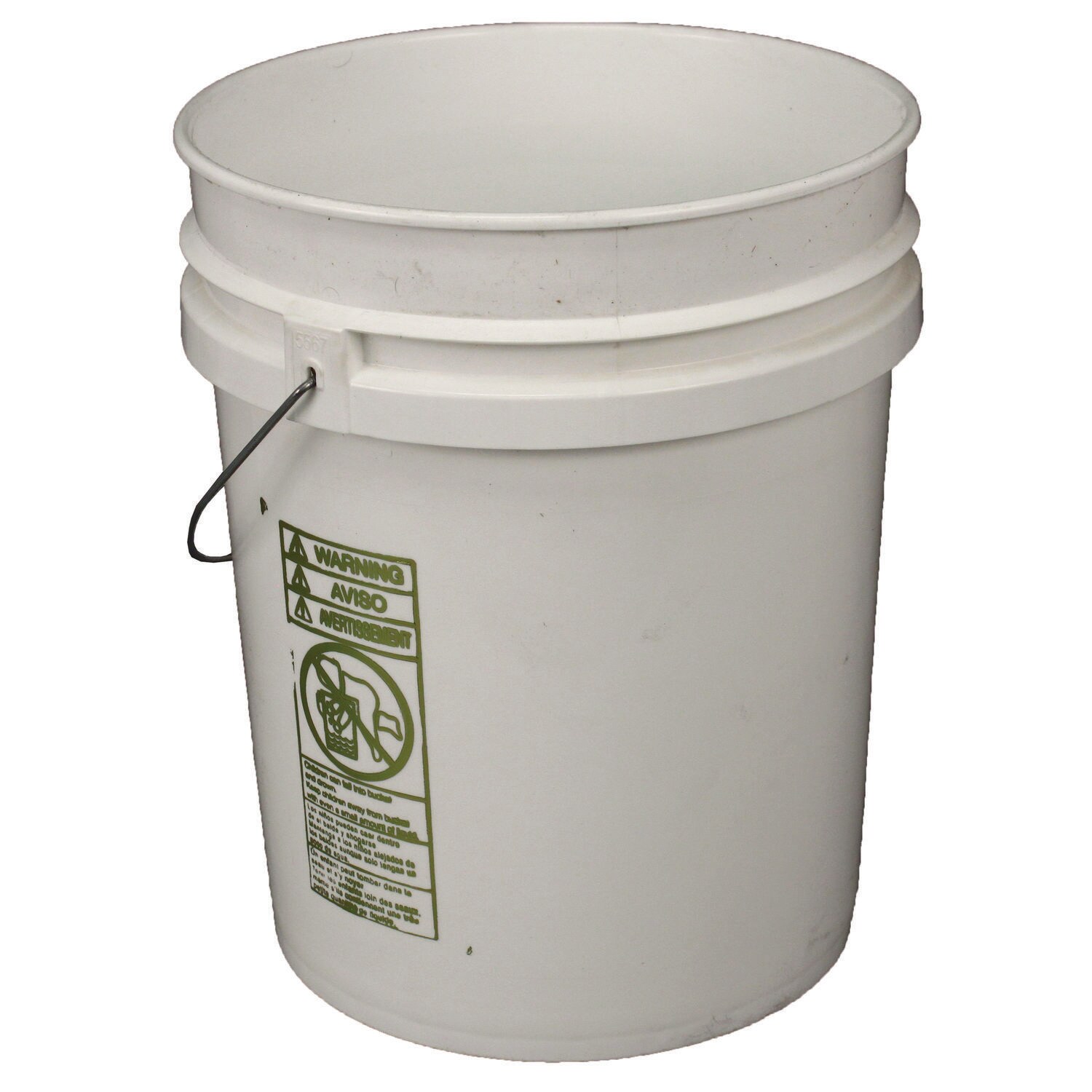 Impact Utility Bucket with Lid Polyethylene White 11.25 in Diameter in ...