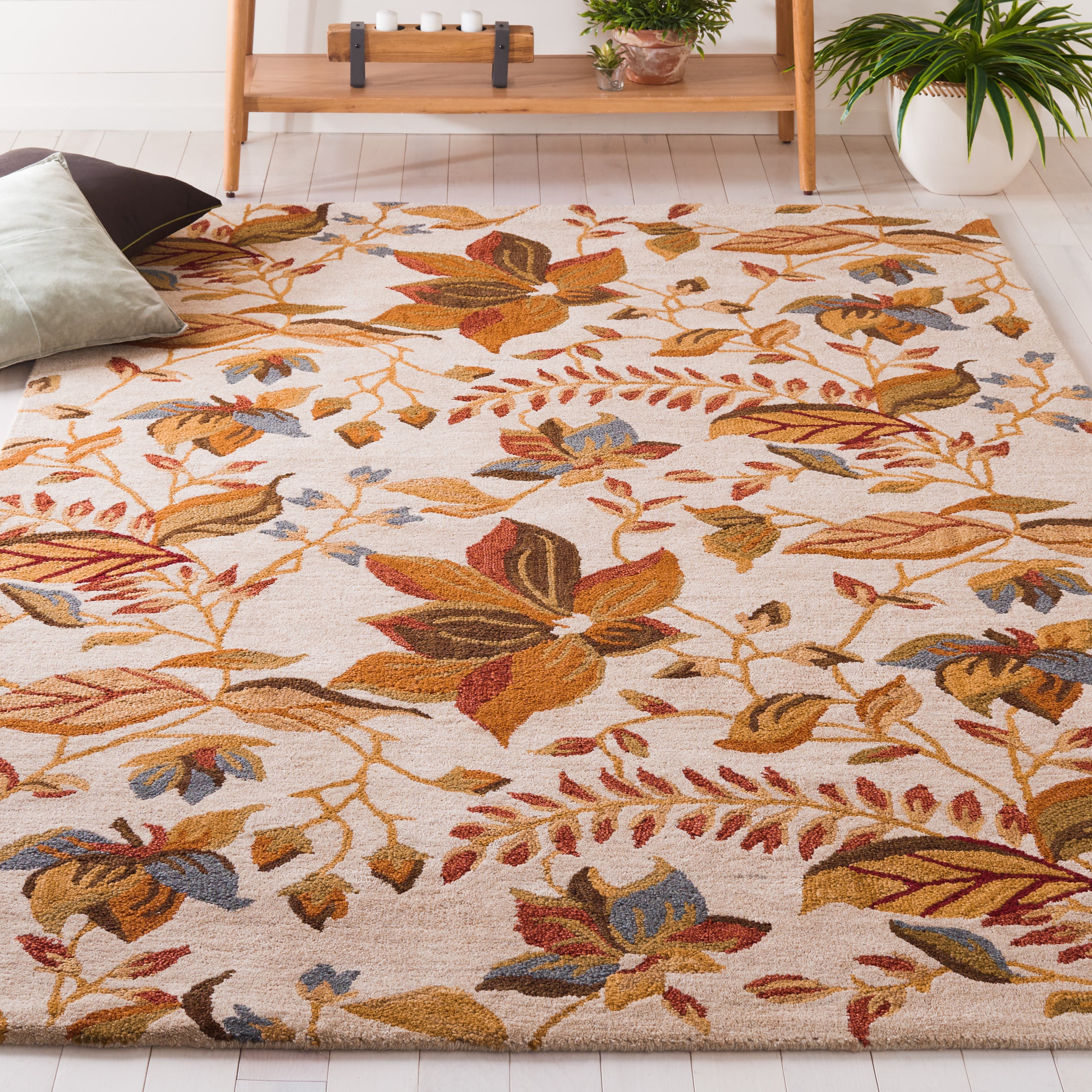 Safavieh Blm913 Beige/Multi Country Floral 5ft x 8ft Medium Rectangle ...