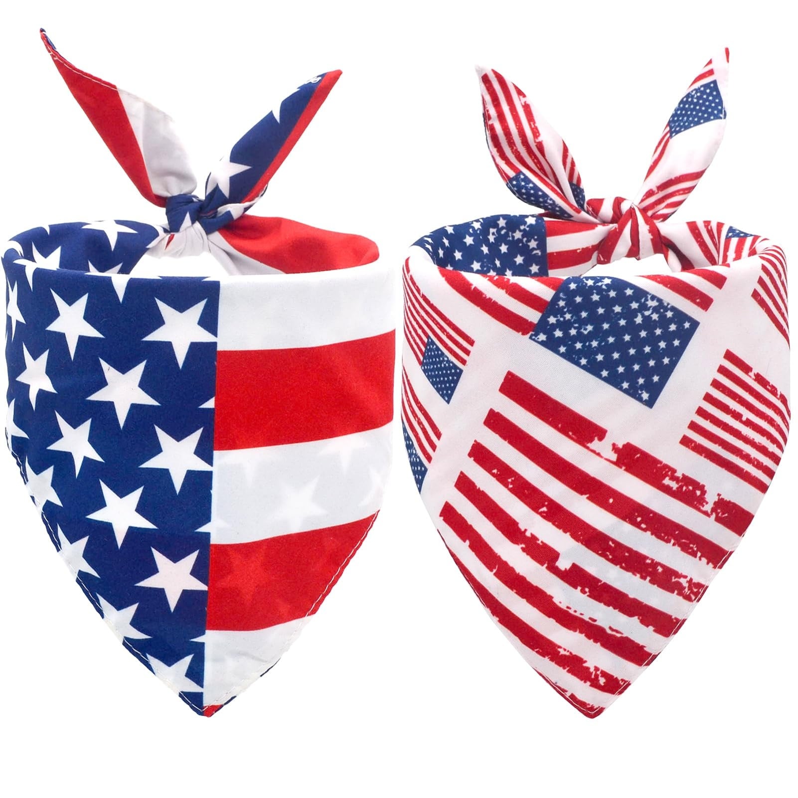 Afoxsos 2 pcs Patriotic Dog Bandanas Large Reversible Double Layer Red ...