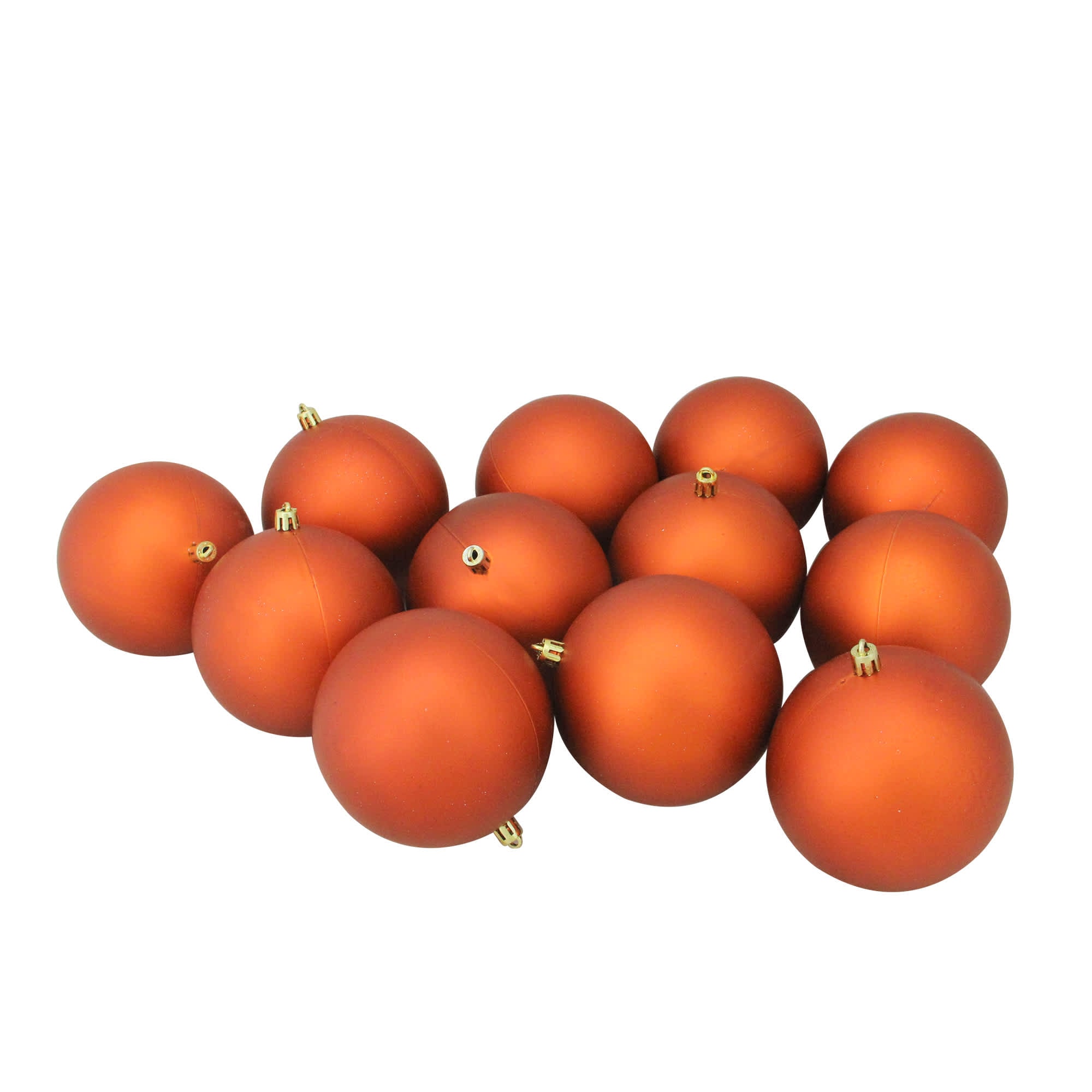 Northlight 12ct Matte Burnt Orange Shatterproof Christmas Ball ...