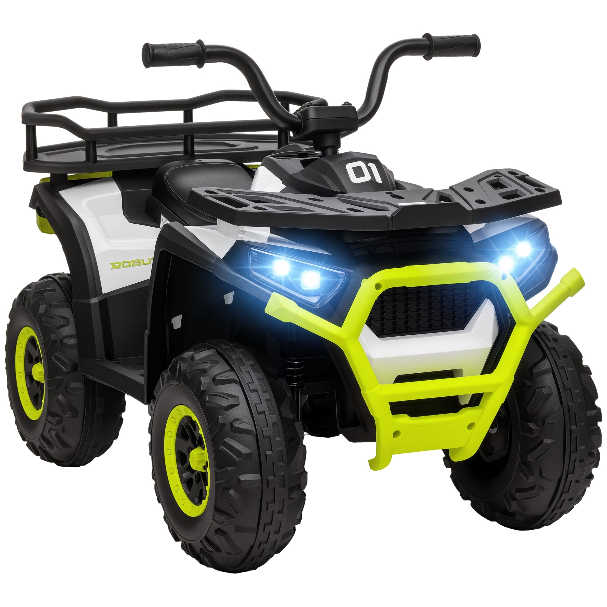 Qaba 12V Kids ATV Battery Powered 4 Wheeler Quad with Spring Suspension ...