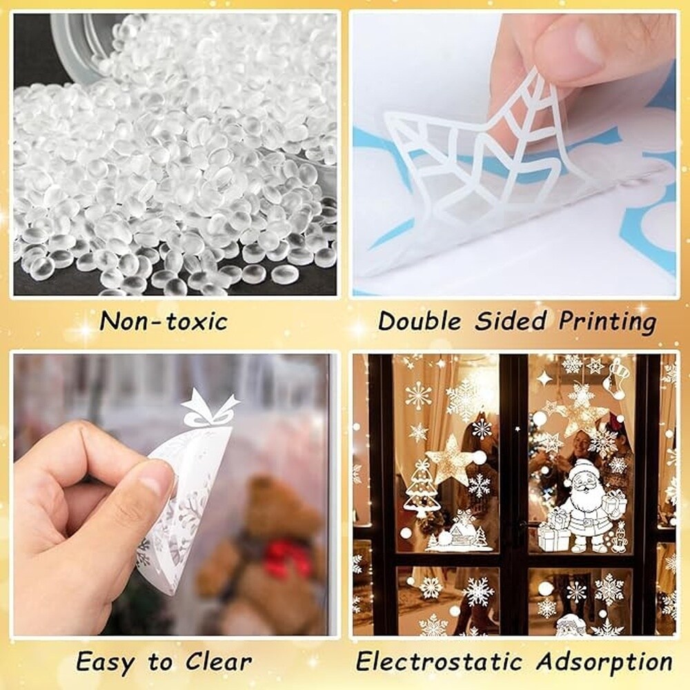 LAIFUCAM Christmas Window Clings 3FT Large Removable Holiday Stickers ...
