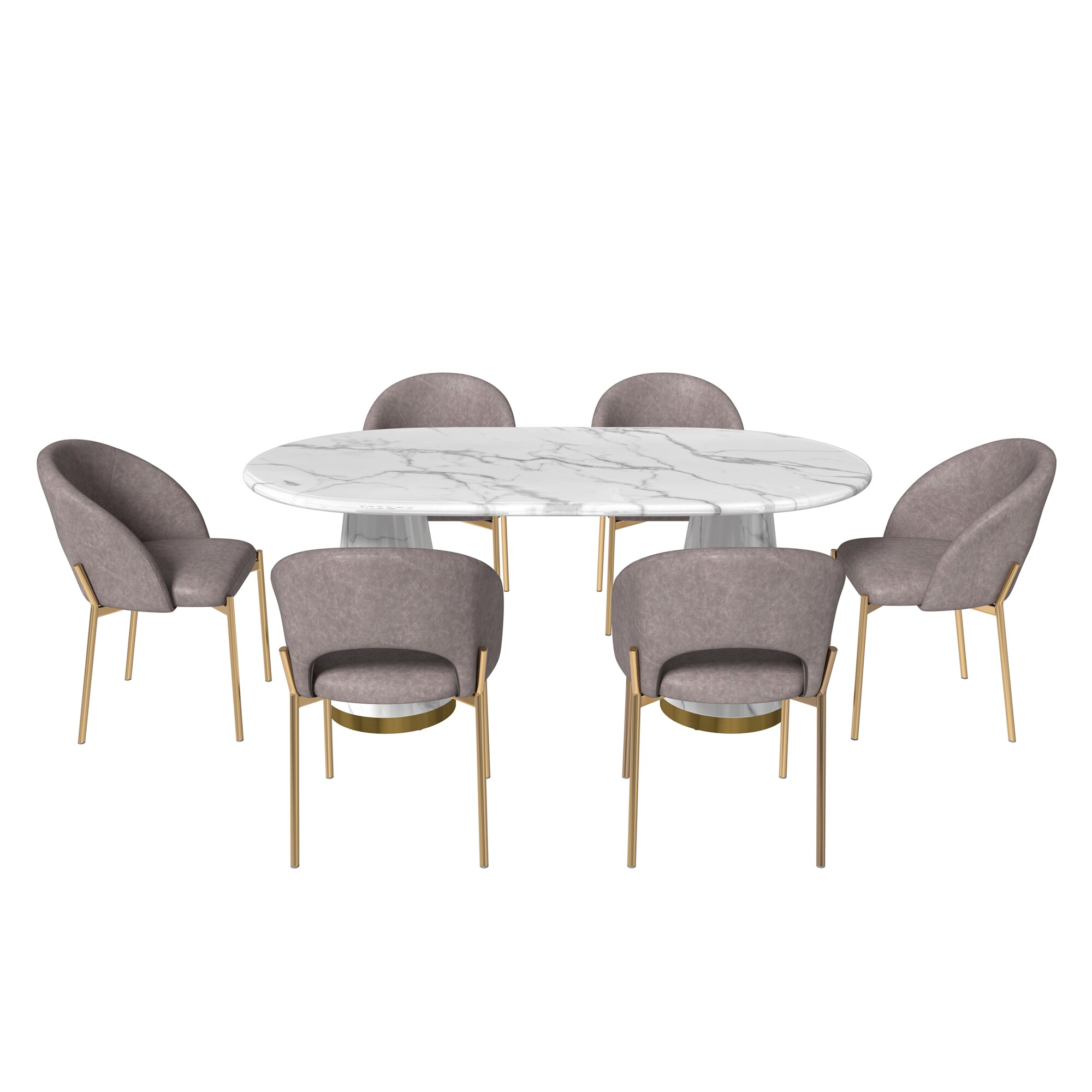 Boyel Living 6-Person Table And Chair Set Modern Dining Table And ...