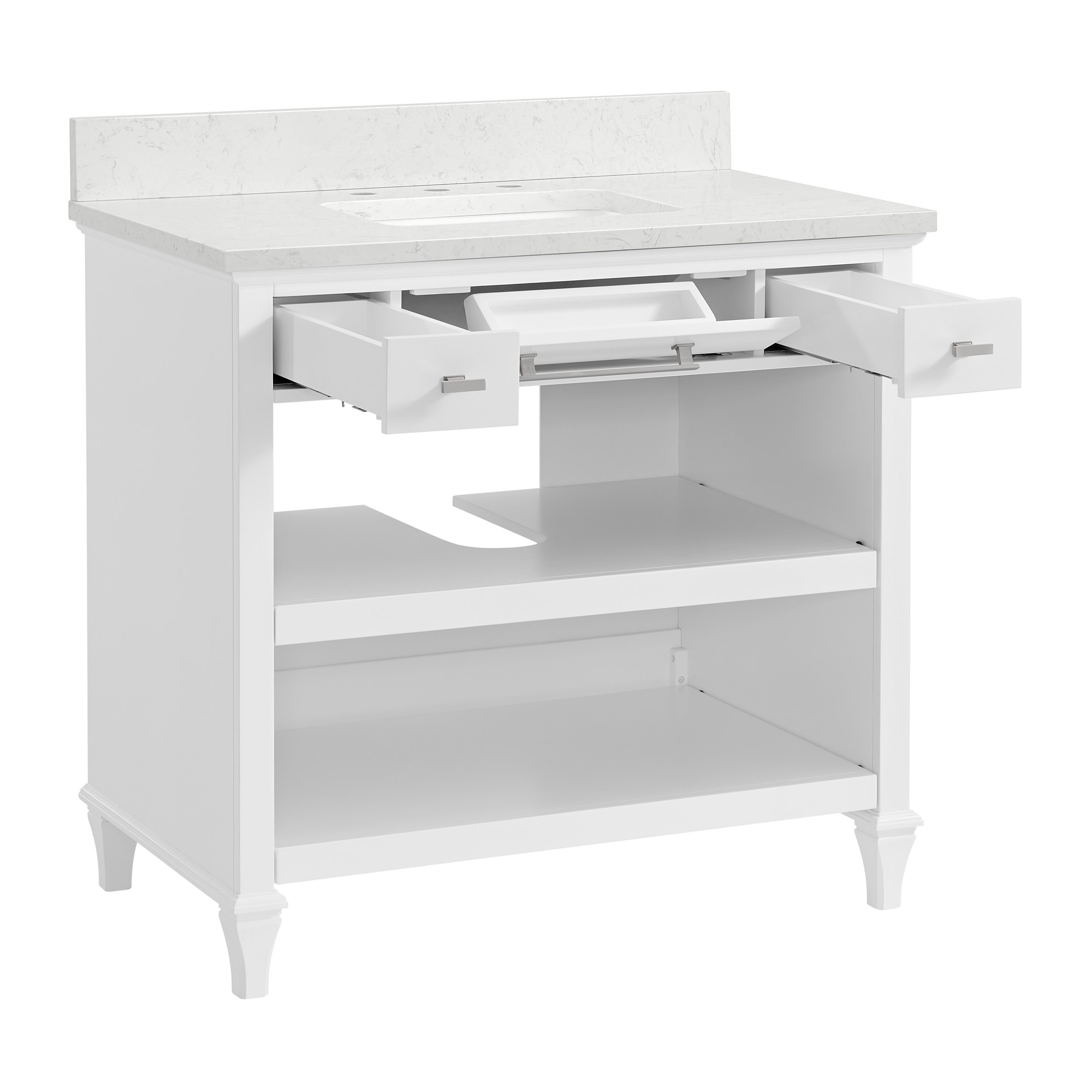 allen + roth Brookview ADA 36-in White Undermount Single Sink Bathroom ...