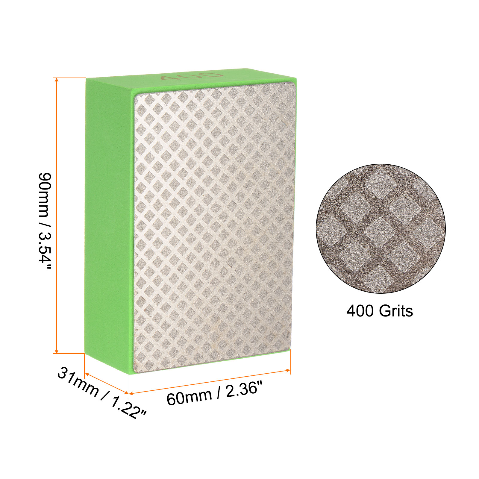 Harfington Diamond Hand Polishing Pad 400 Grits 3.54 Inch x 2.36 Inch ...