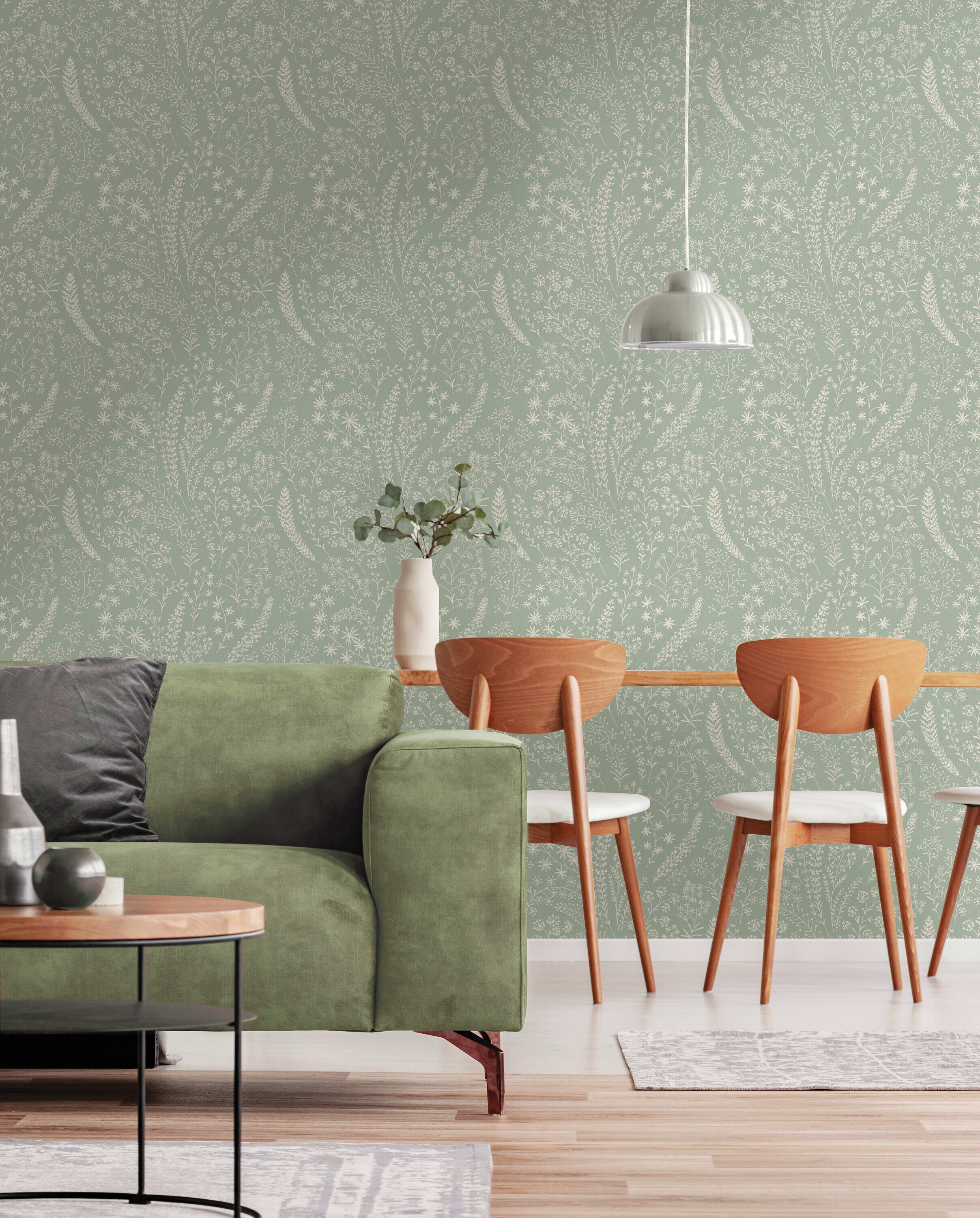 Grandeco 56-sq ft Sage Green Vinyl Textured Trail Unpasted Wallpaper ...