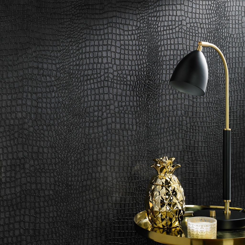 Graham & Brown Black Crocodile Wallpaper Sample in the Wallpaper ...