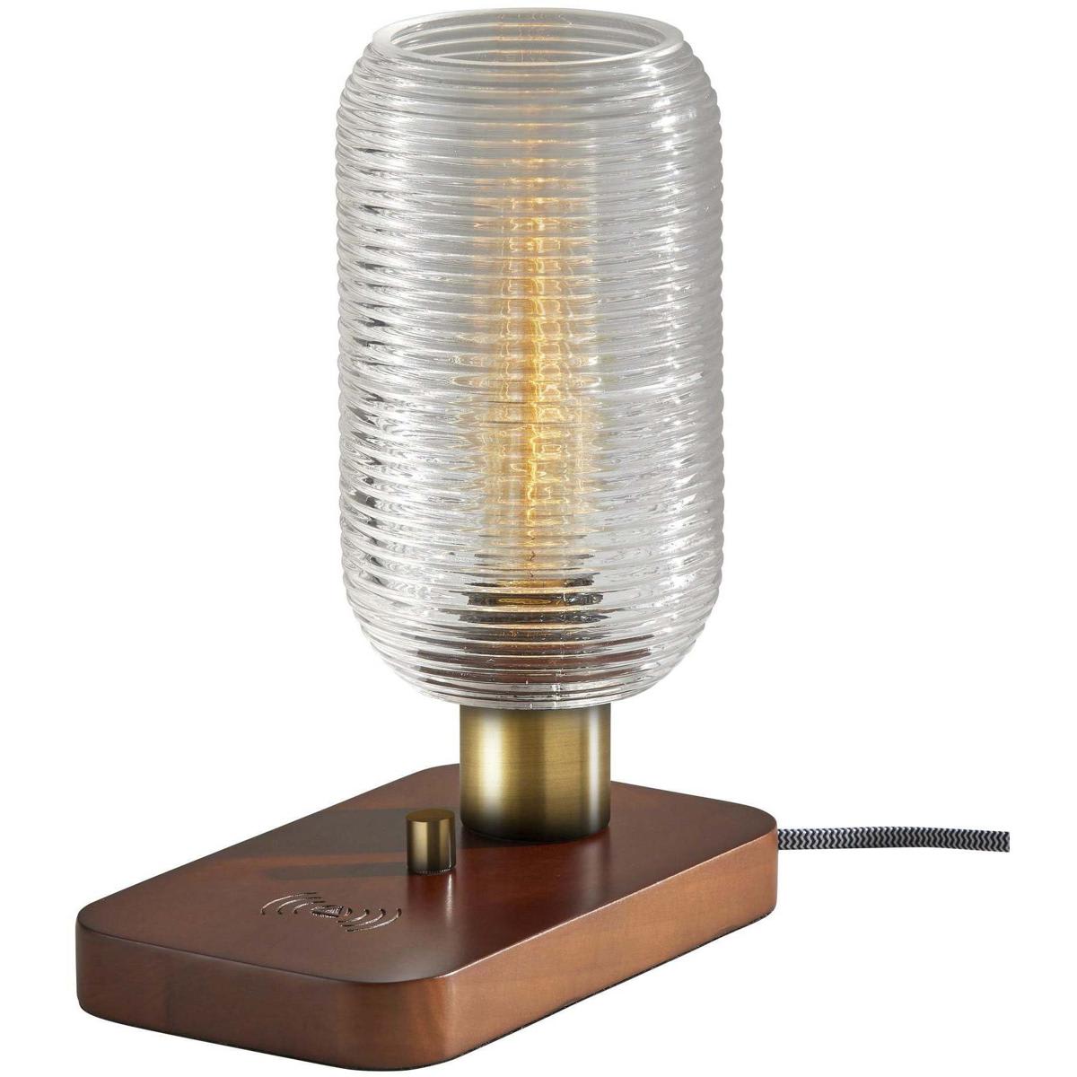 Adesso 3419-21 Isaac Table Lamp Walnut Rubberwood and Antique Brass in ...
