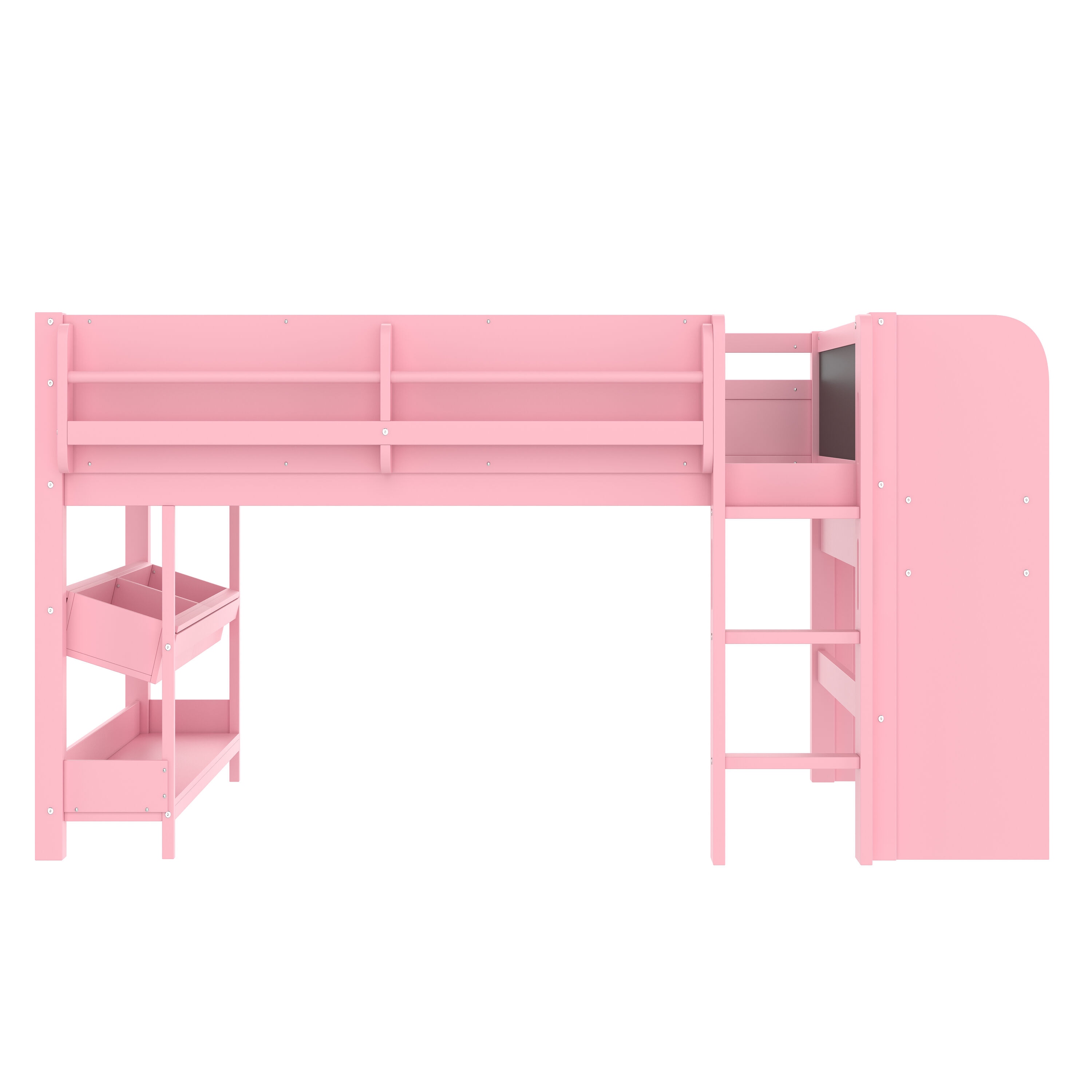 LOVMOR Full Loft Bed with Multi-storage Bookcases Boxes and Drawers ...