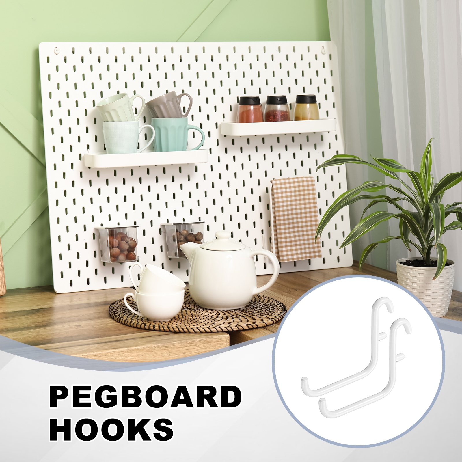 Unique Bargains 12pcs Pegboard Hooks 2.4 x 2 in Metal Peg Board Hooks ...