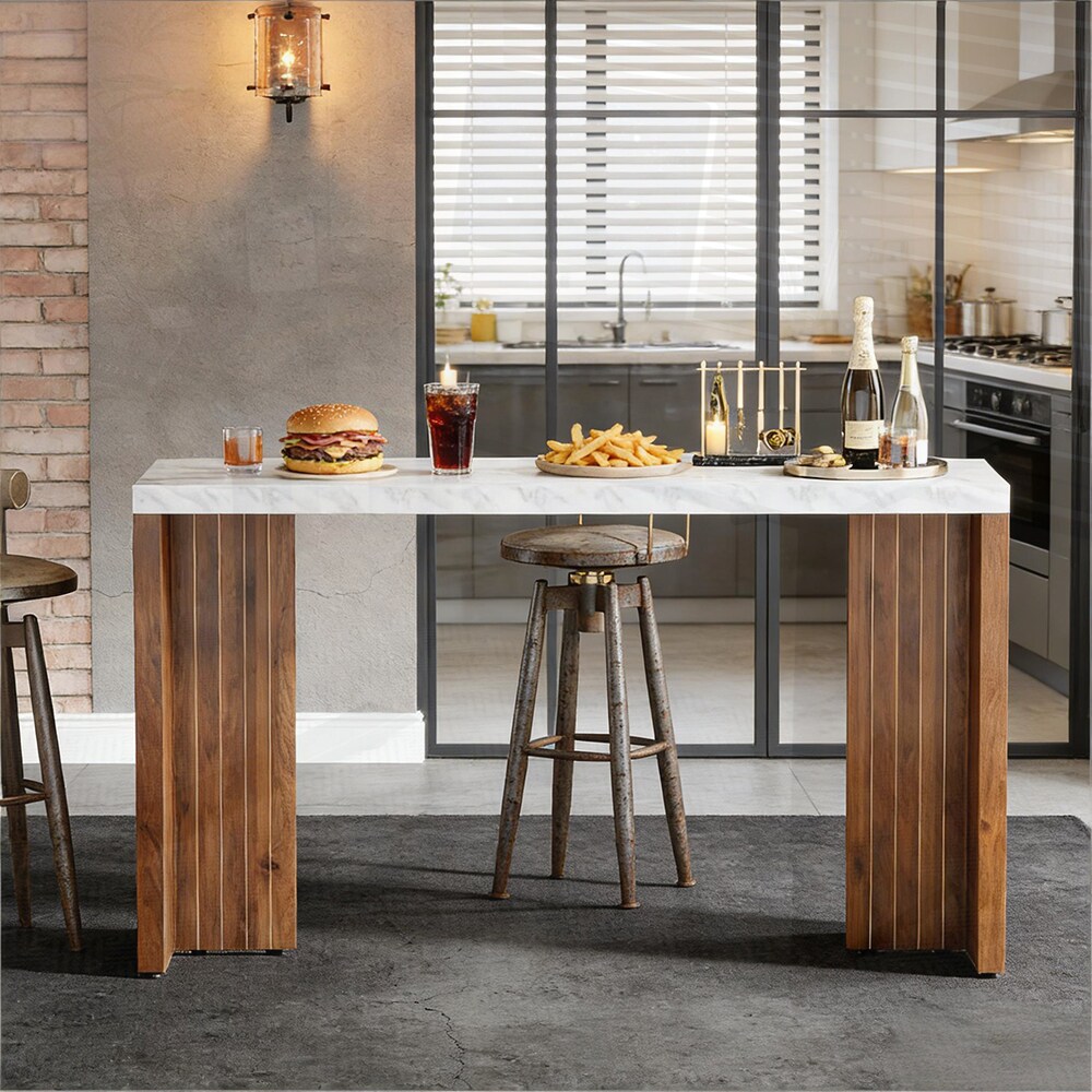 Watnature Coffee Counter Bar Height Table for Dining Chatting and ...