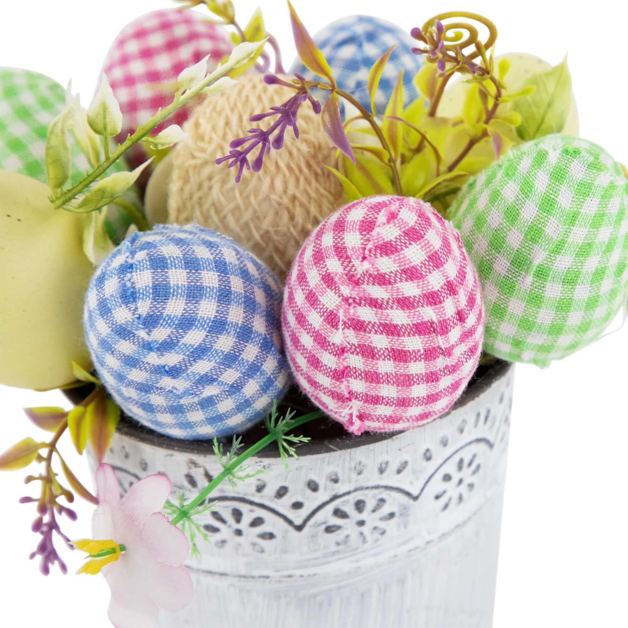 Northlight Easter Egg Spring Potted Floral Arrangement - 7 inch in the ...