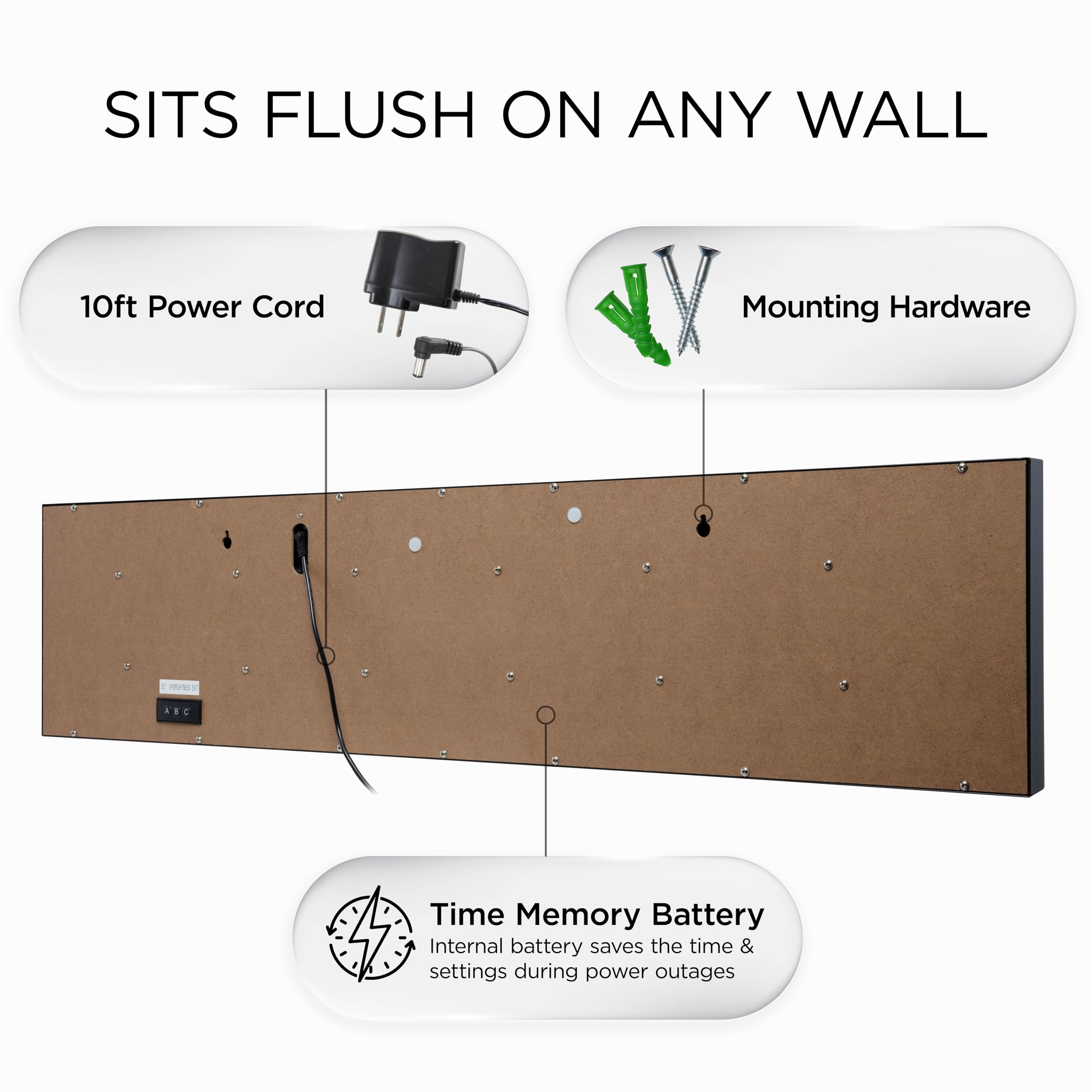 Ivation Large Digital Clock - 36'' Led Wall Clock with 6-Level ...