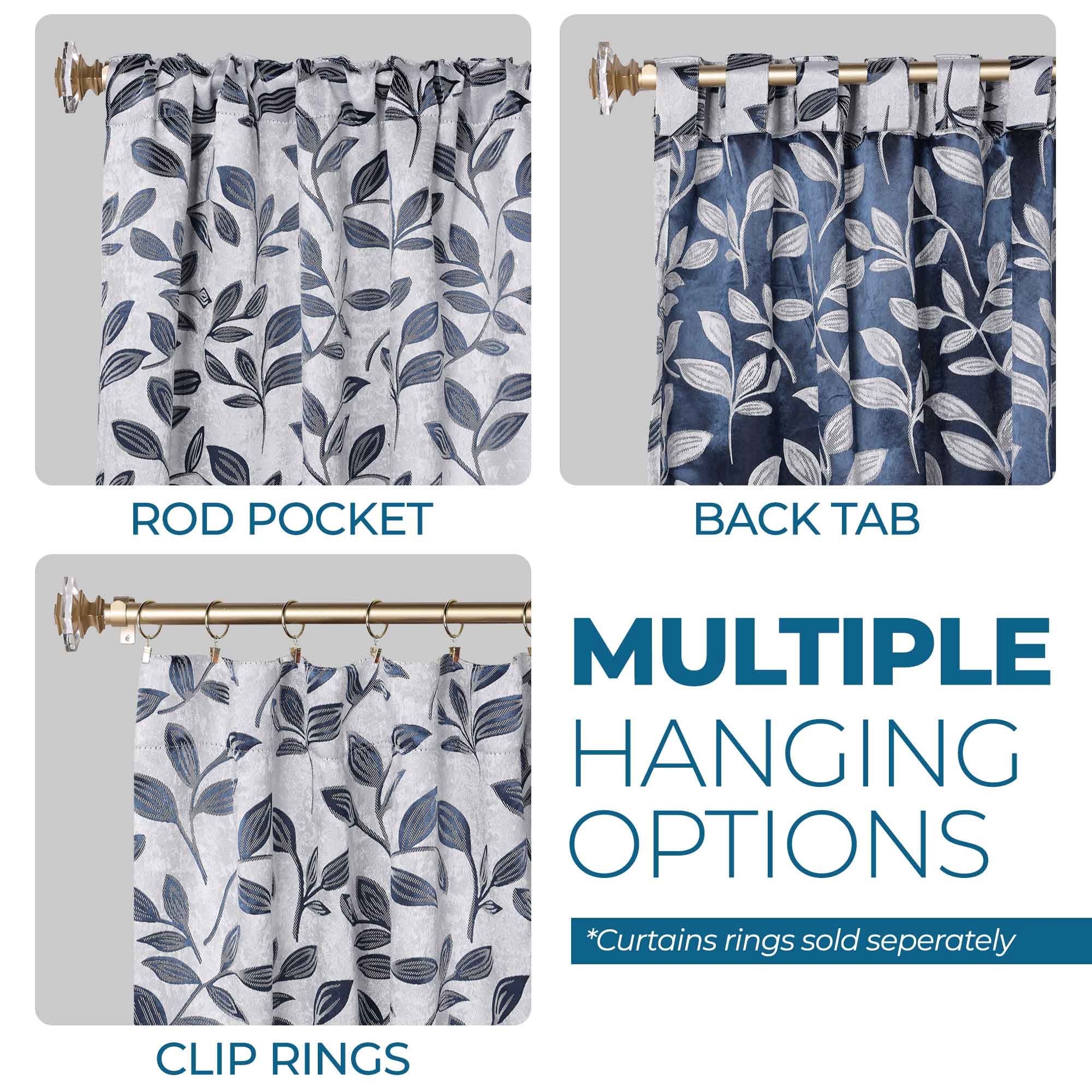Slickblue Living Room Home Office Leaves Pattern Room Darkening Thermal ...