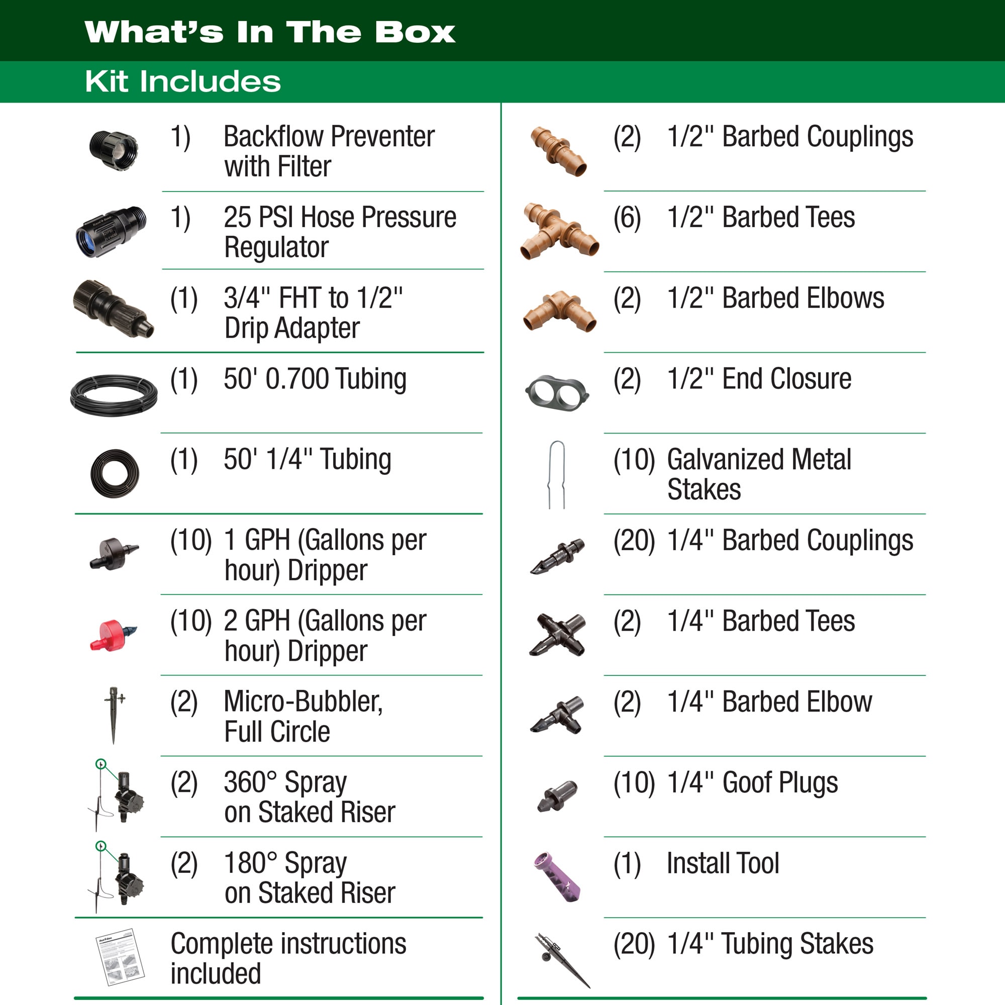 Rain Bird Lawn and Garden Drip Watering Kit - Efficient, Water-Saving ...