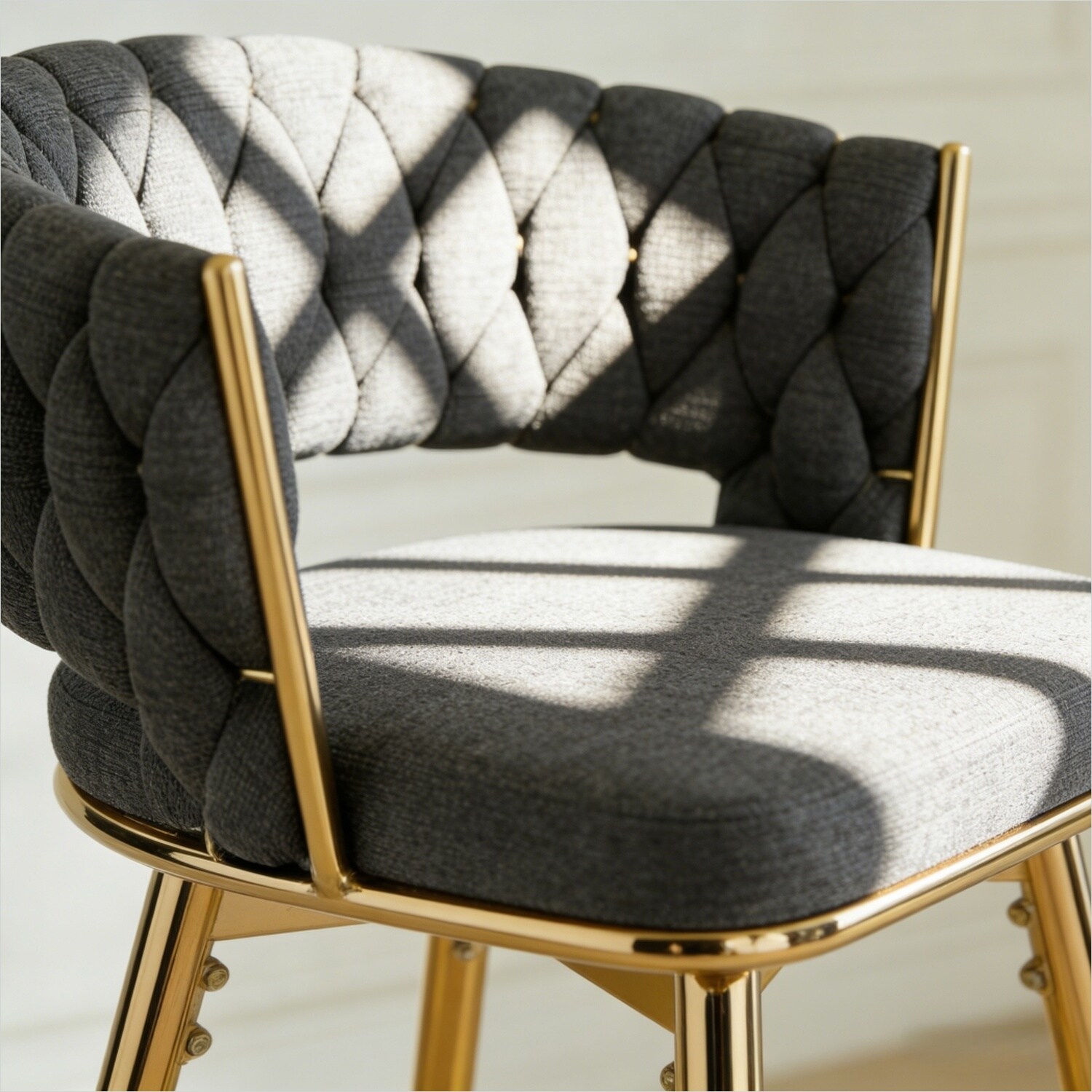 Watnature Cool Gray Modern Bar Stool with 360 Swivel Gold Metal Legs ...