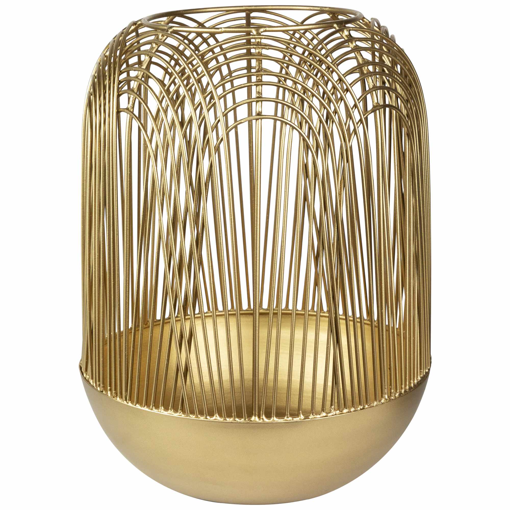 Northlight Large Layered Iron Pillar Candle Holder - 13 inch - Brass ...