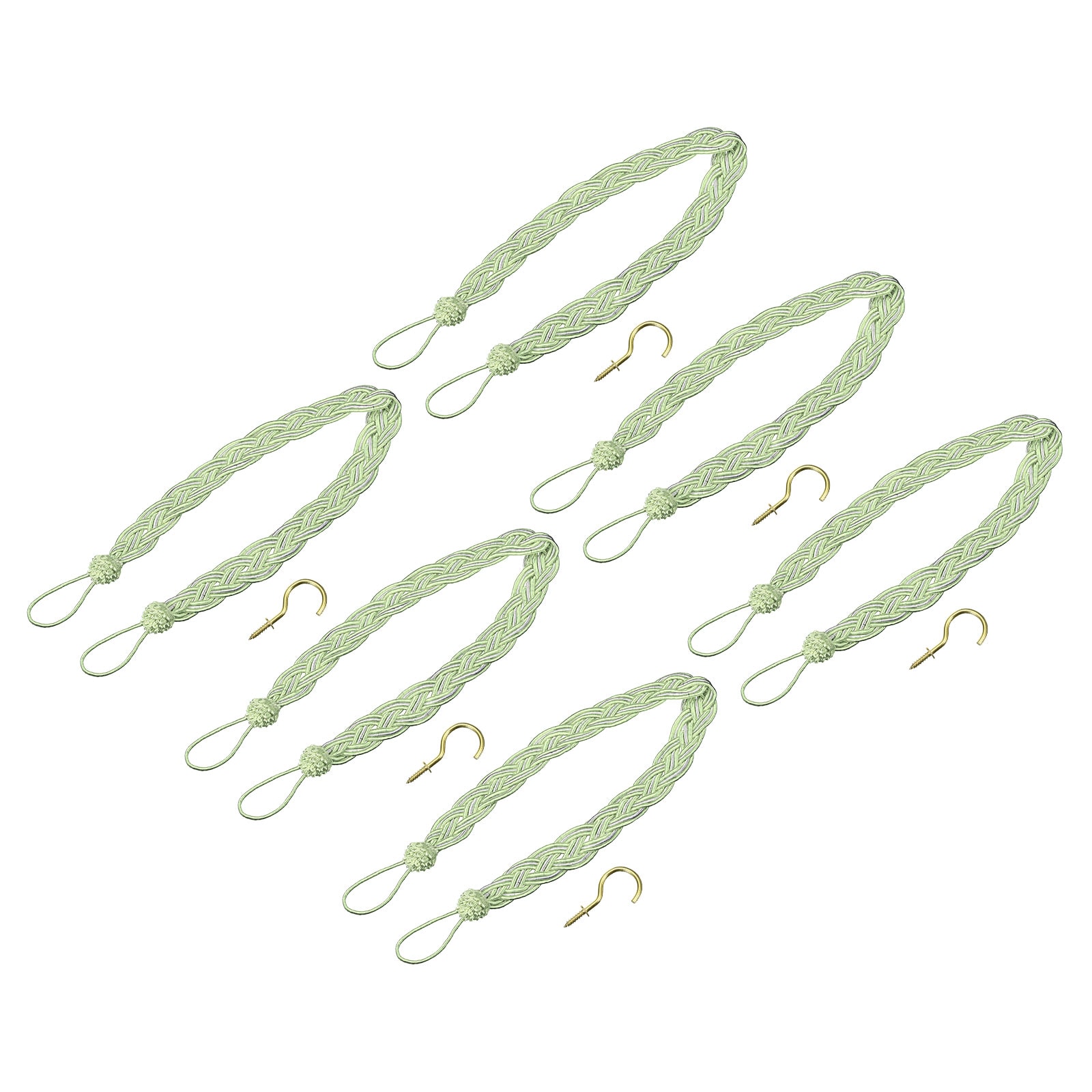 Unique Bargains 6pcs Curtain Tiebacks 58cm/23inch Braided Drapery ...