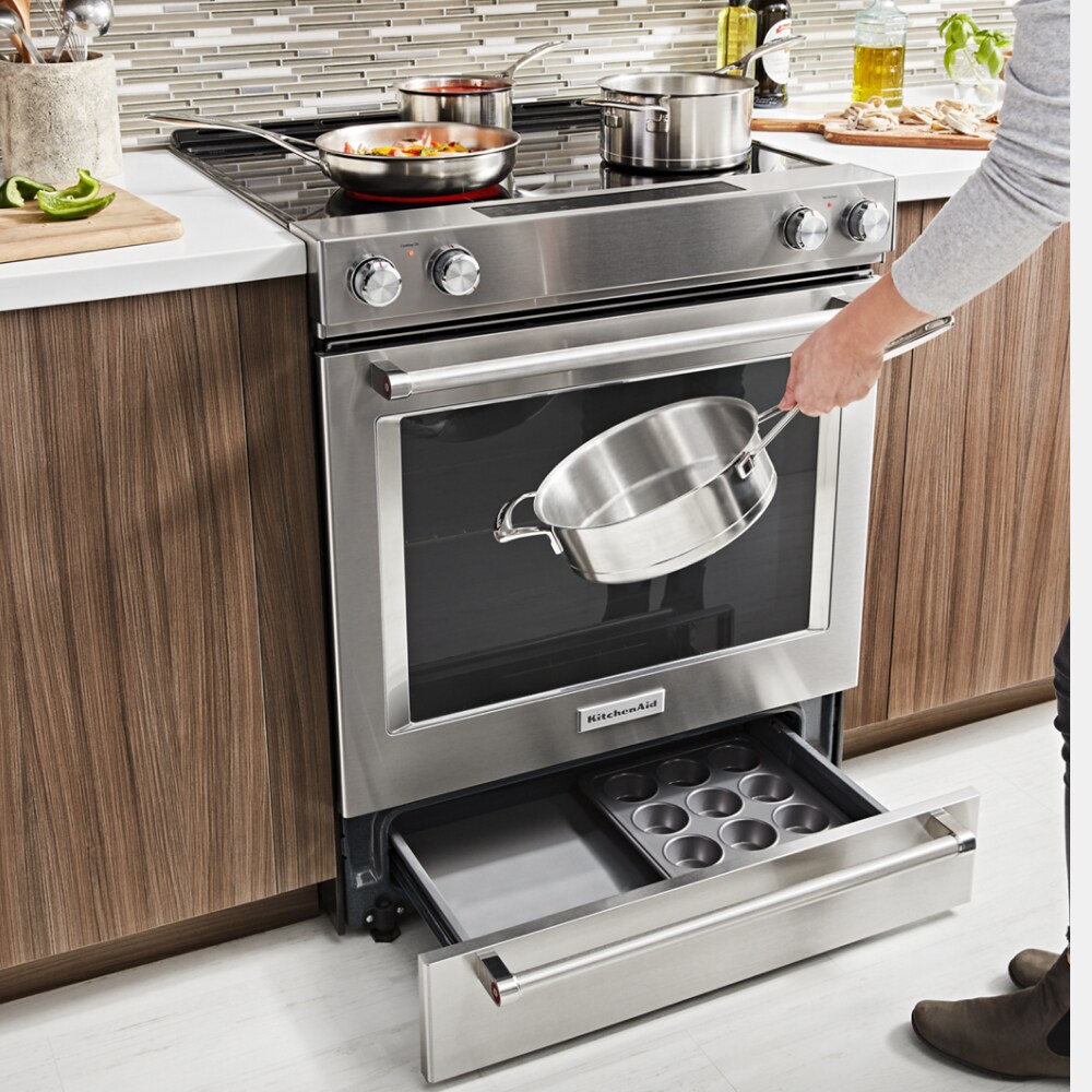 KitchenAid 30-in Glass Top 5 Burners 6.4-cu ft Self-Cleaning Convection ...