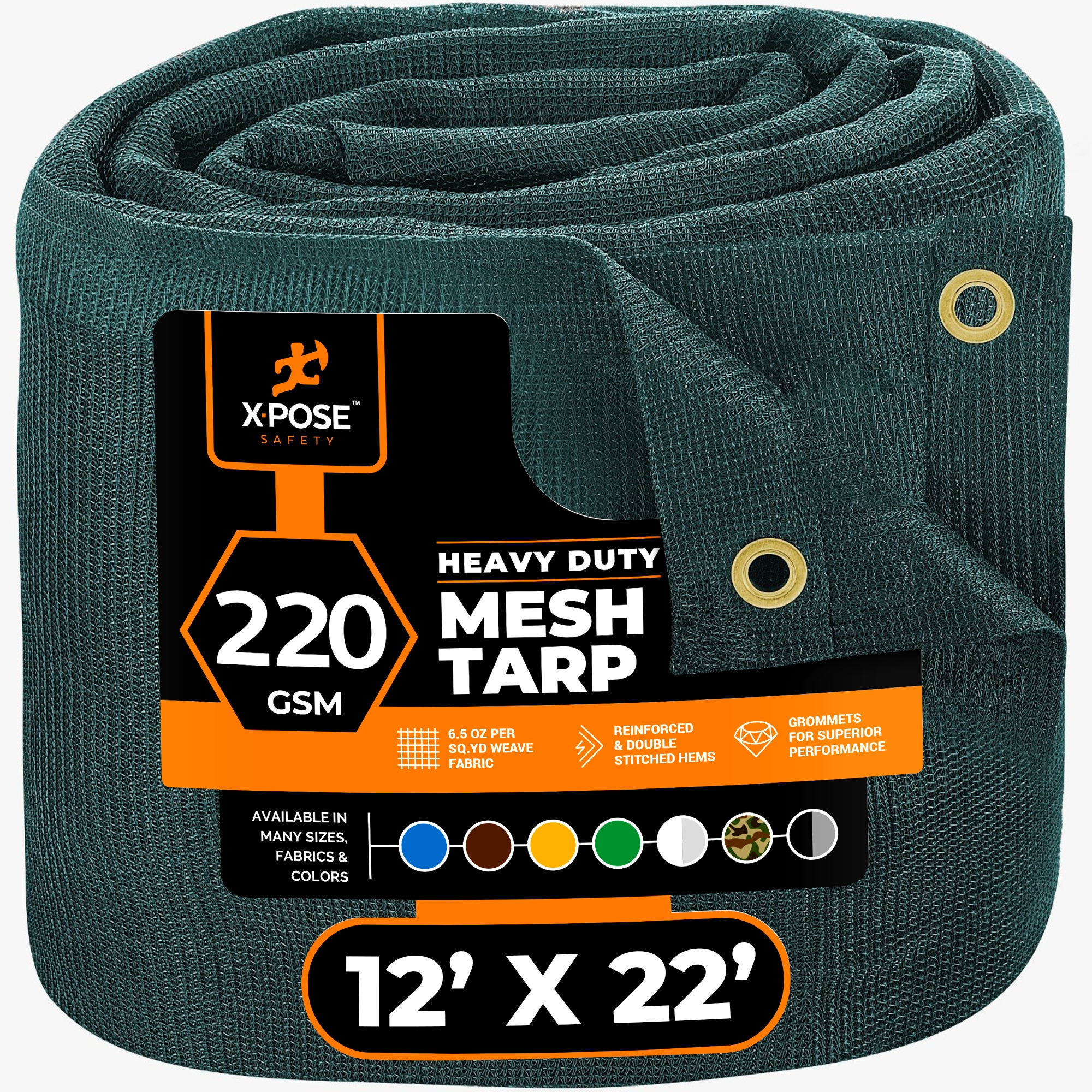 XPOSE SAFETY 12-ft x 22-ft Green Water resistant Commercial ...