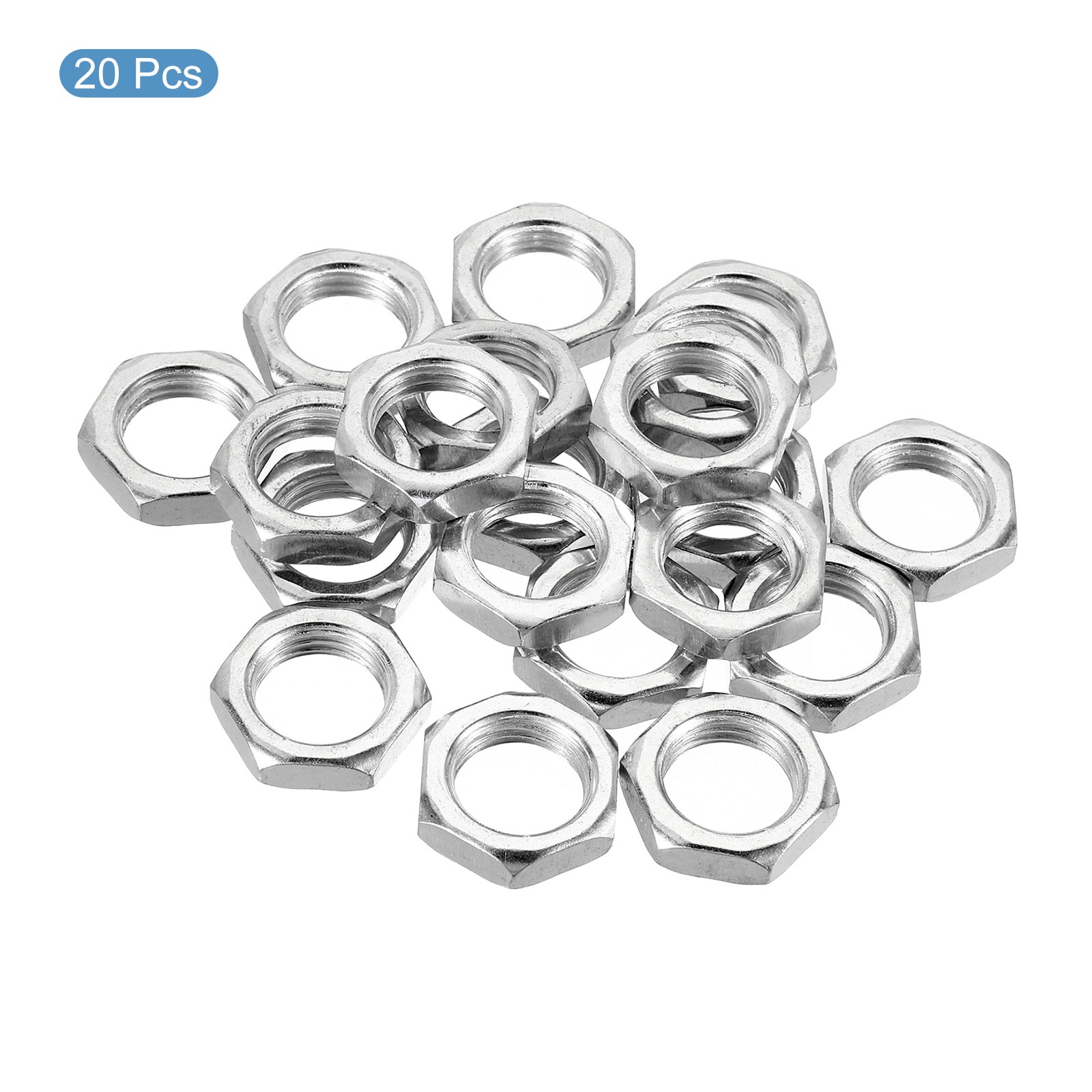 PATIKIL M16 x 1.5 Steel Hex Nuts 20 Pack Metric Thread Zinc Plated ...