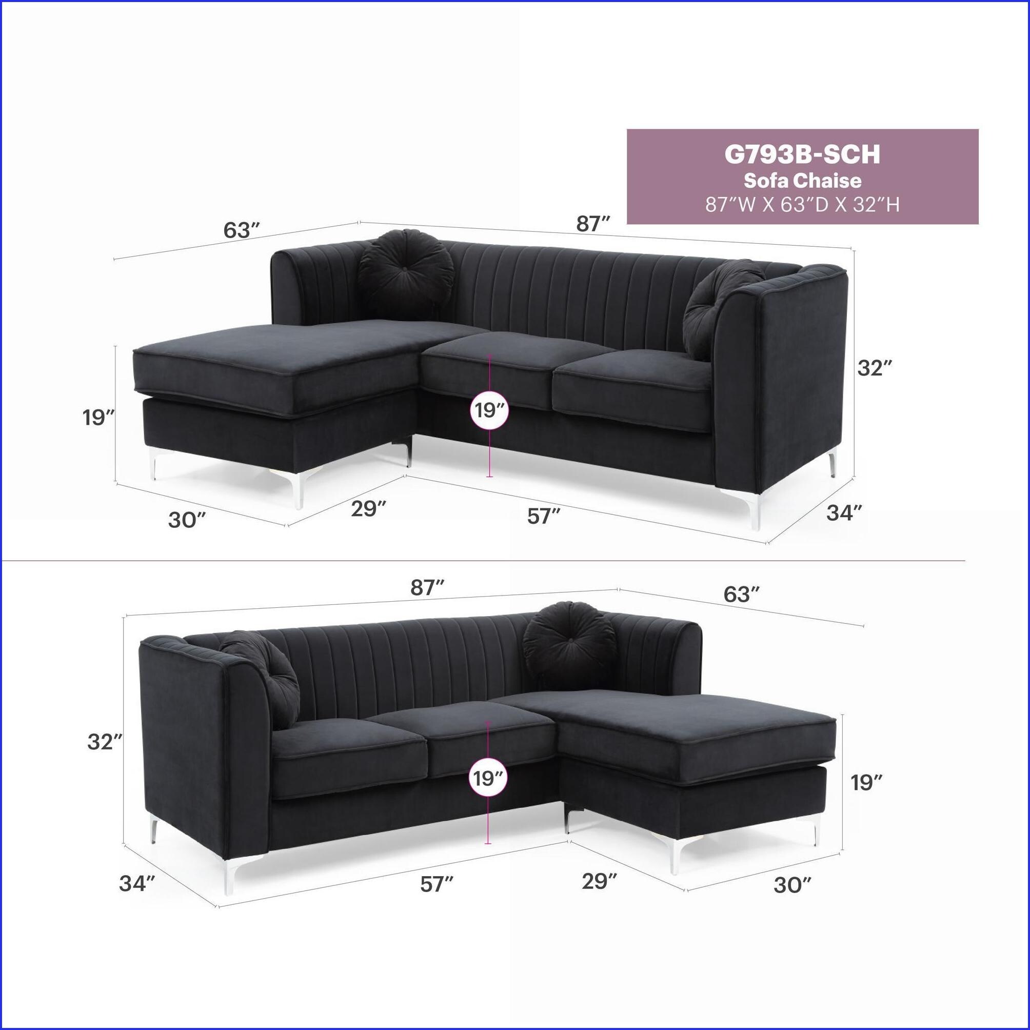 Watnature Sofa Chaise Glam Style Soft Micro Suede Velvet Pocketed Coil ...
