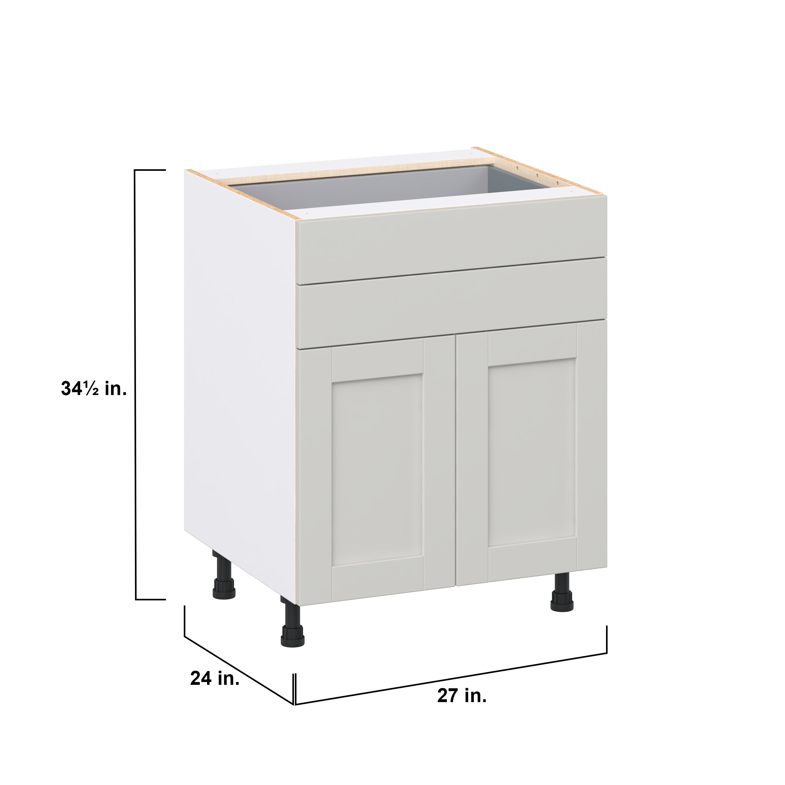 Hugo&Borg Charlesberg 27-in W x 34.5-in H x 24-in D Gray 2-Drawers Base ...