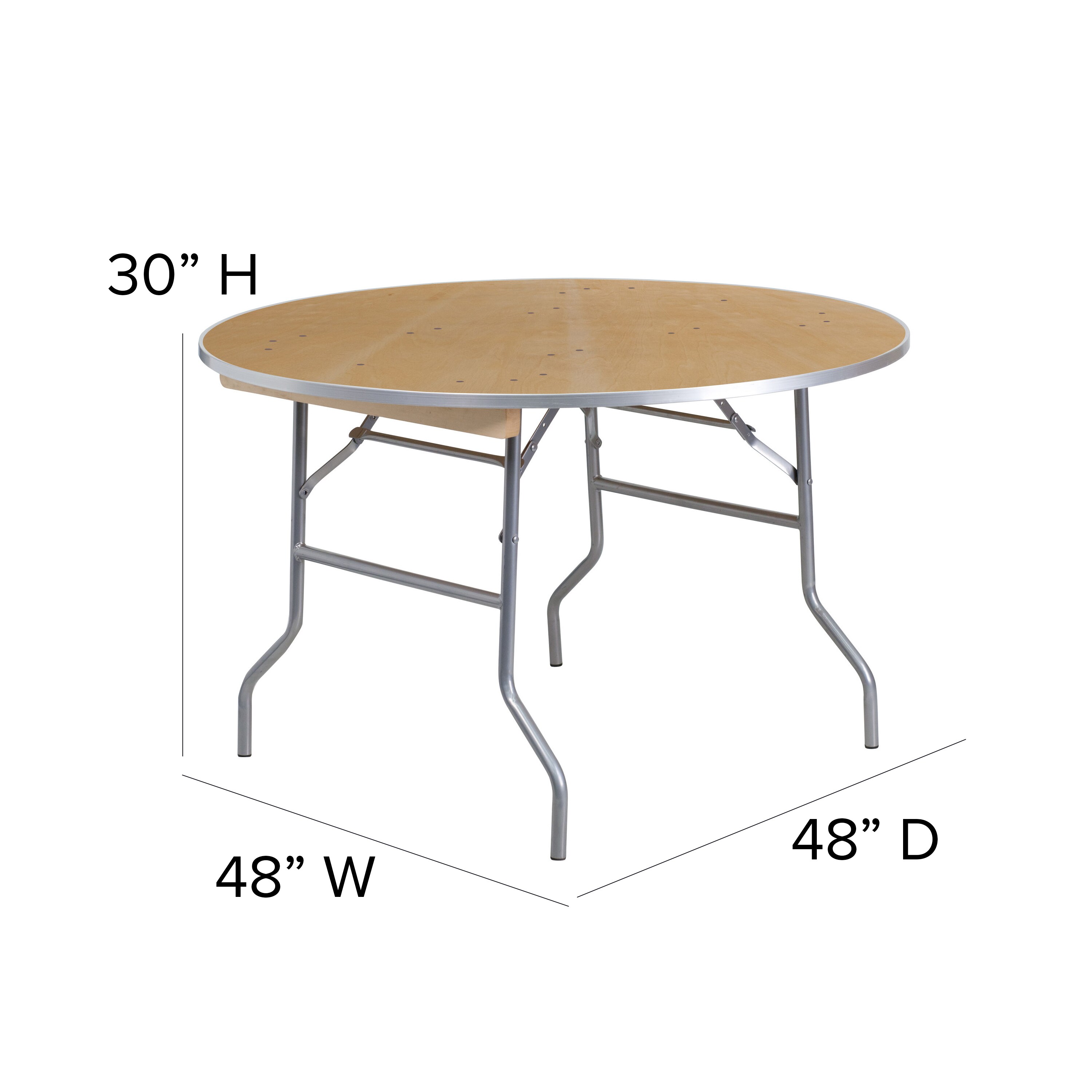 Emma + Oliver 4-Foot Round HEAVY DUTY Birchwood Folding Banquet Table ...