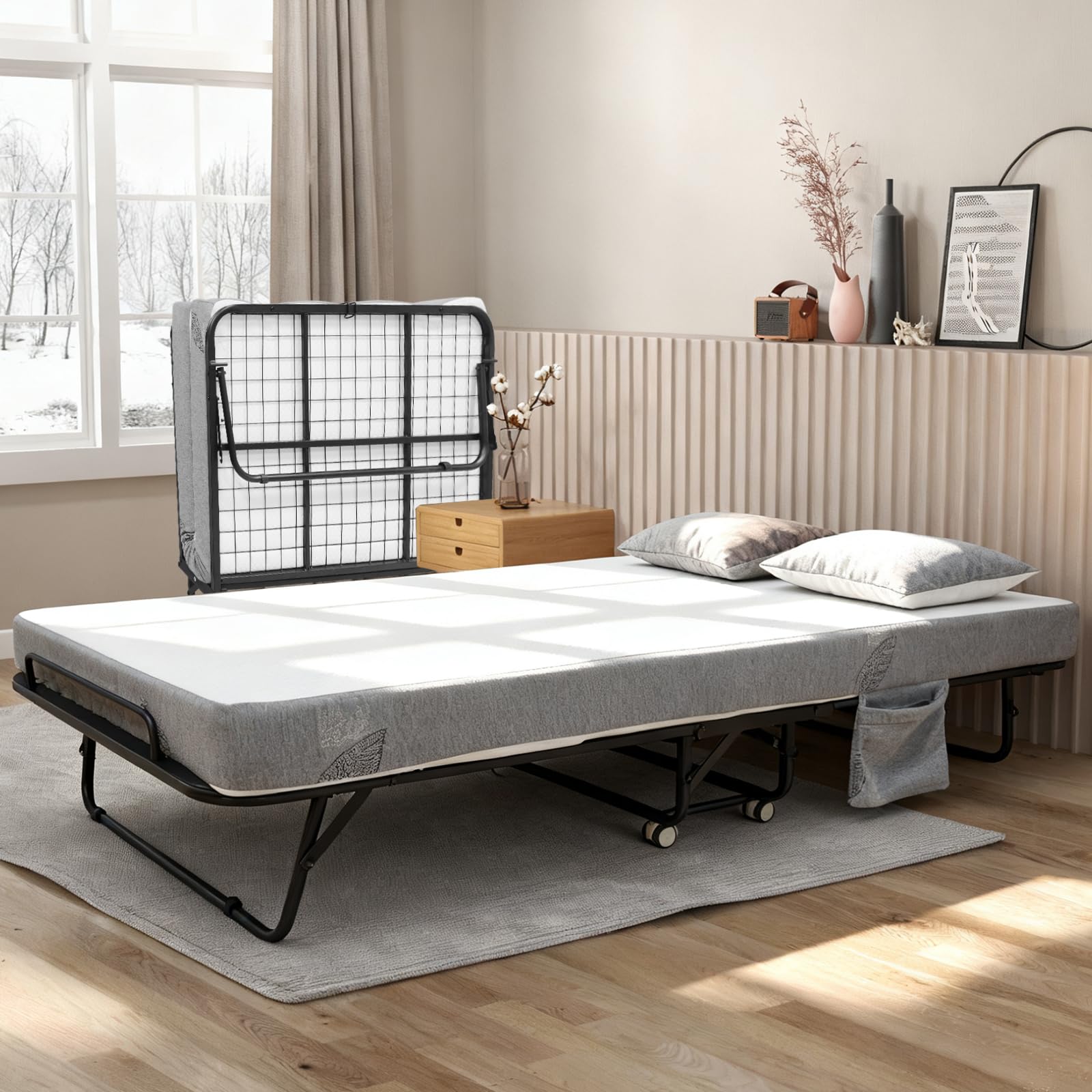 Garvee Folding Bed with Mattress for Adults 75 by 31 in Portable ...