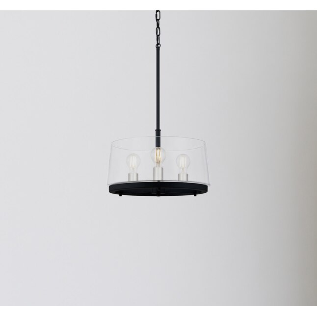 Quoizel Whitlock 3-Light Matte Black Pendant Light with Brushed Nickel ... Quoizel Whitlock 3-Light Matte Black Pendant Light with Brushed Nickel ...