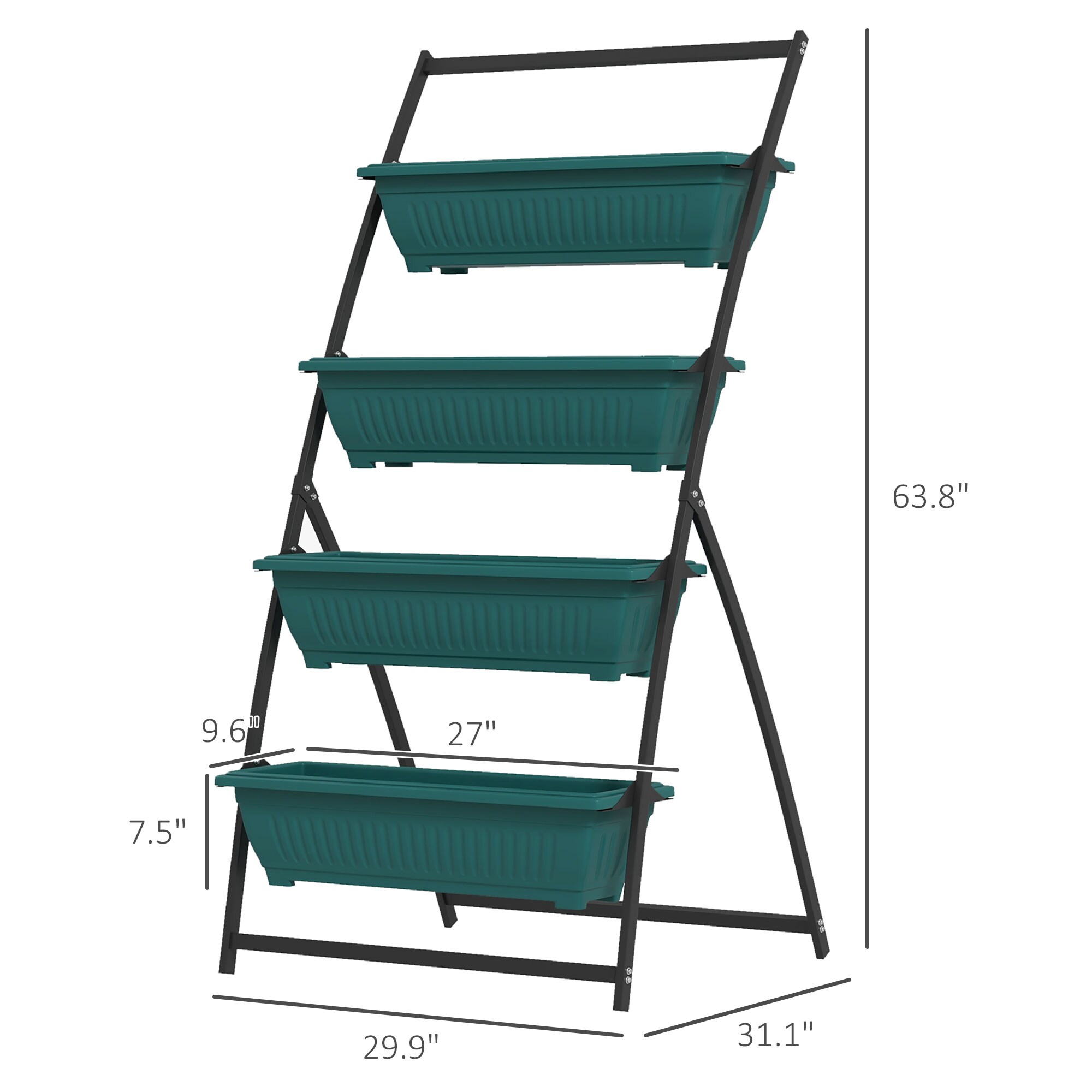 LOVMOR 30in L x 31in W x 63.75in H Raised Garden Bed Elevated Planter ...