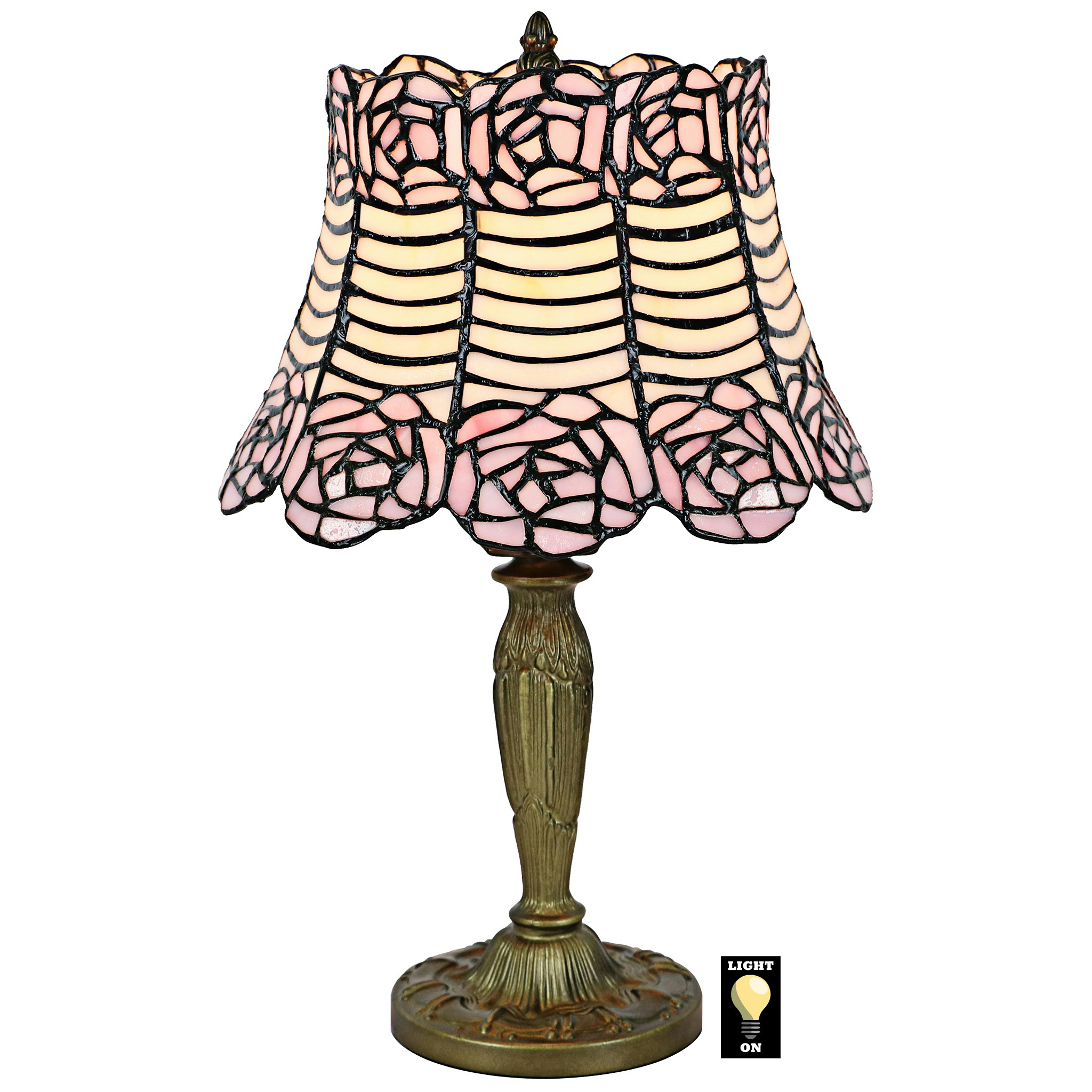 Design Toscano 15.5-in Bronze LED Table Lamp with Tiffany-style Shade ...