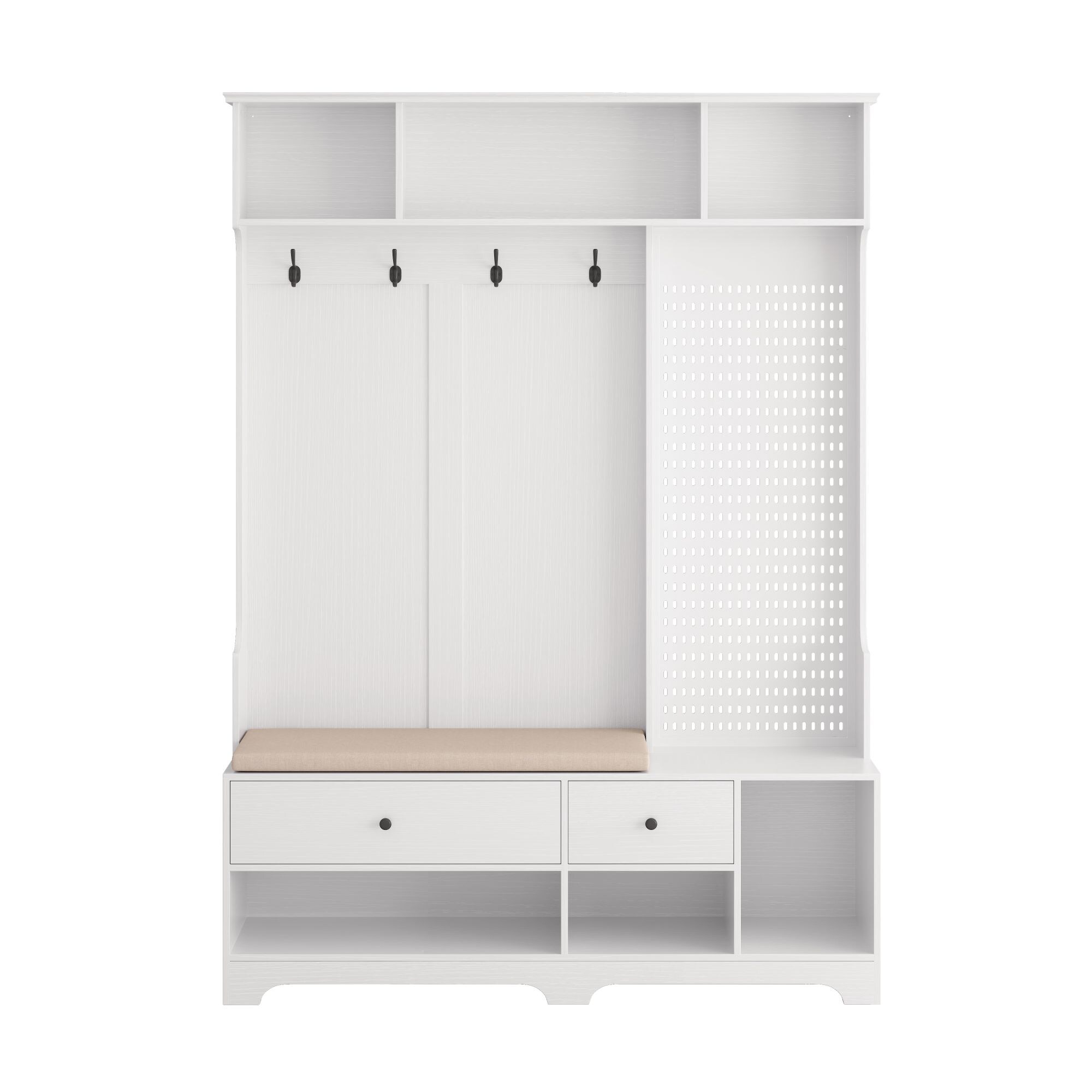 Yiekholo Hallway Hall Tree with Removable Linen Cushioned Entryway ...