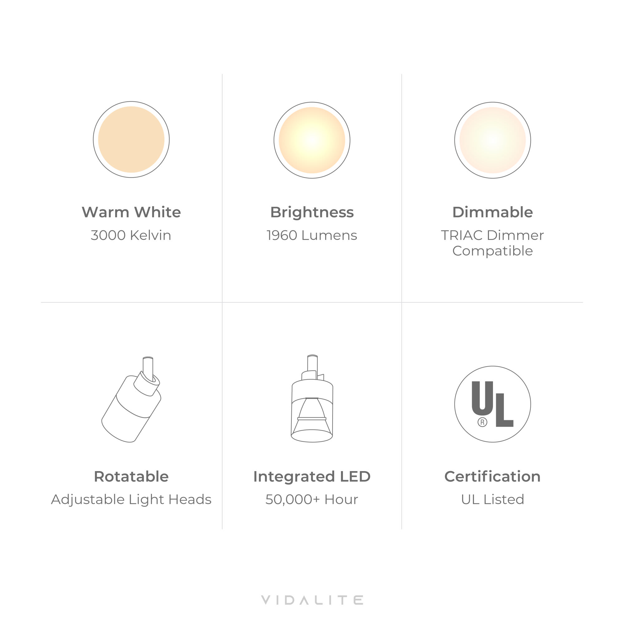 VidaLite - Shura 4 Head LED Track Pendant - White in the Fixed Track ...