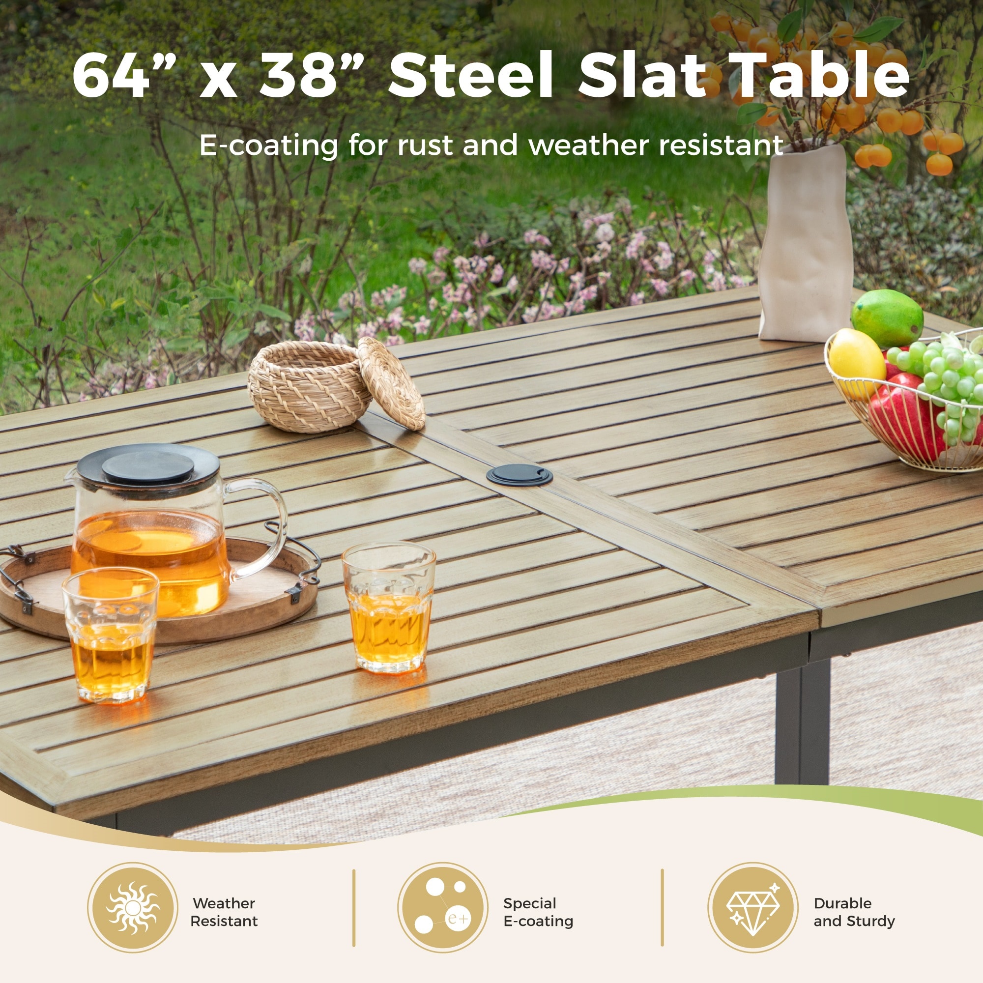 Sunshine Valley Outdoor Table and Chairs 7 -Piece Black Patio Dining ...